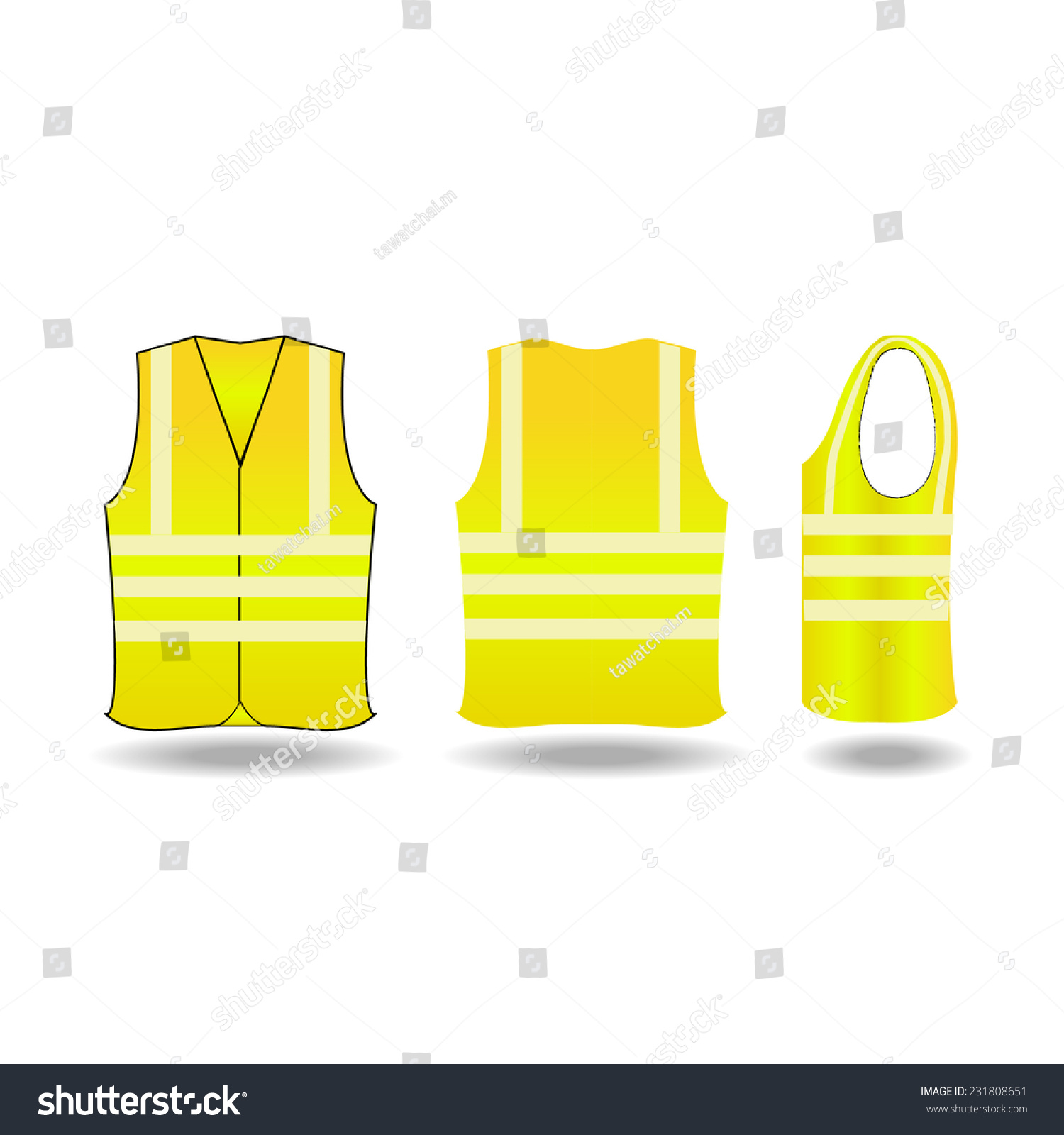 Safety Vest Vector Stock Vector (Royalty Free) 231808651