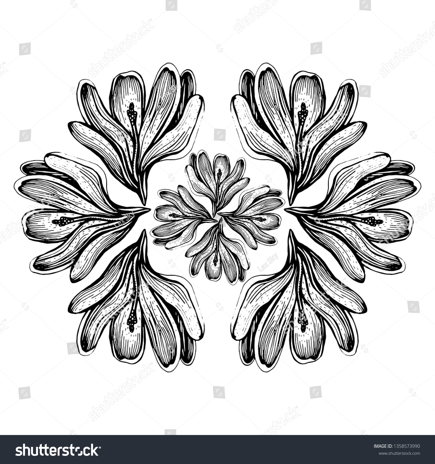 Saffron Flowers Illustration Pattern Vector Decor Stock Vector (Royalty ...
