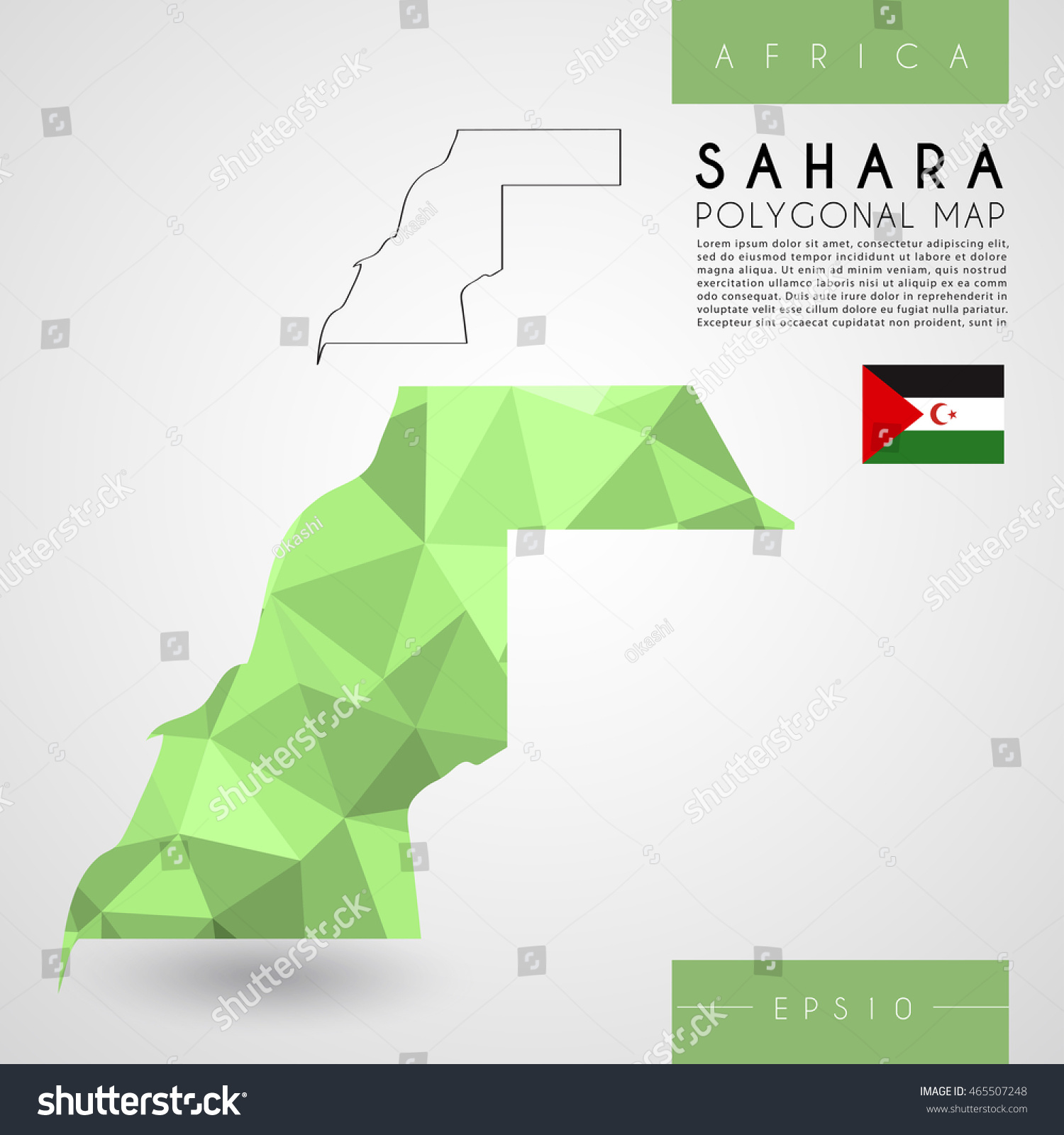 Sahara Low Poly Map Vector Illustration: vector de stock (libre de ...
