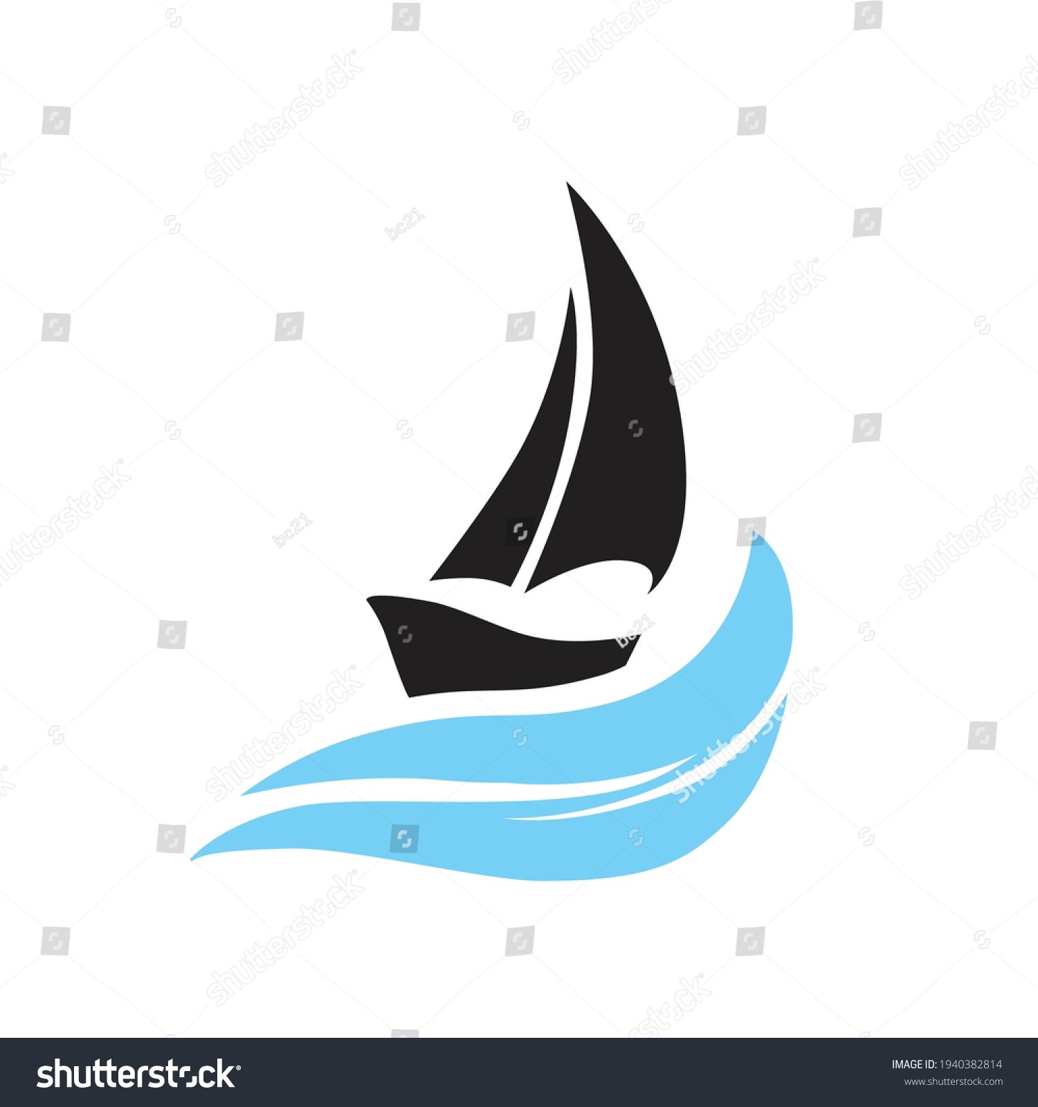 Sail Boat Vector Graphic Design Element Stock Vector (Royalty Free ...