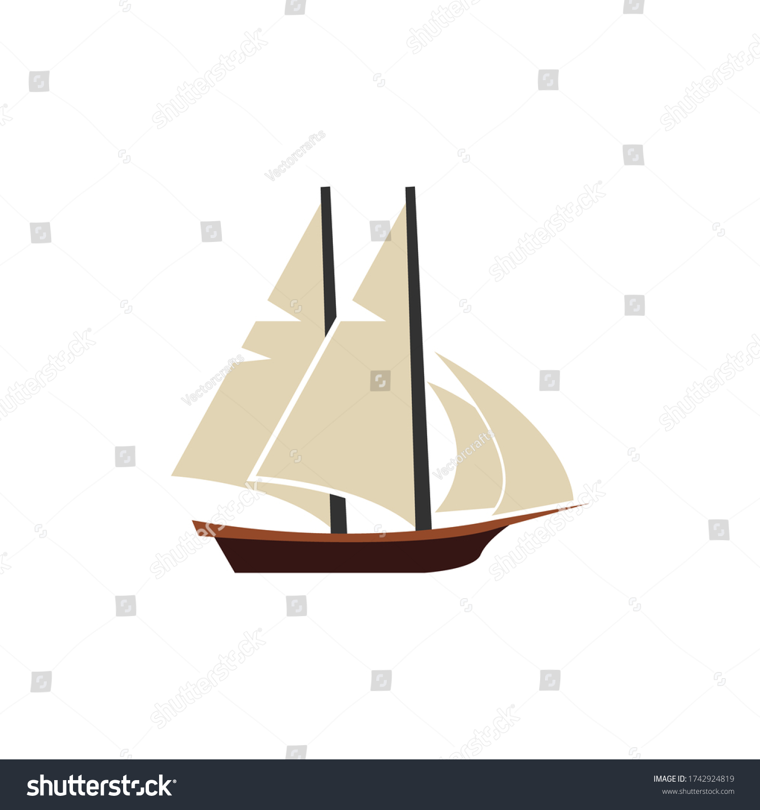 Sailboat Graphic Design Template Vector Isolated Stock Vector (Royalty ...
