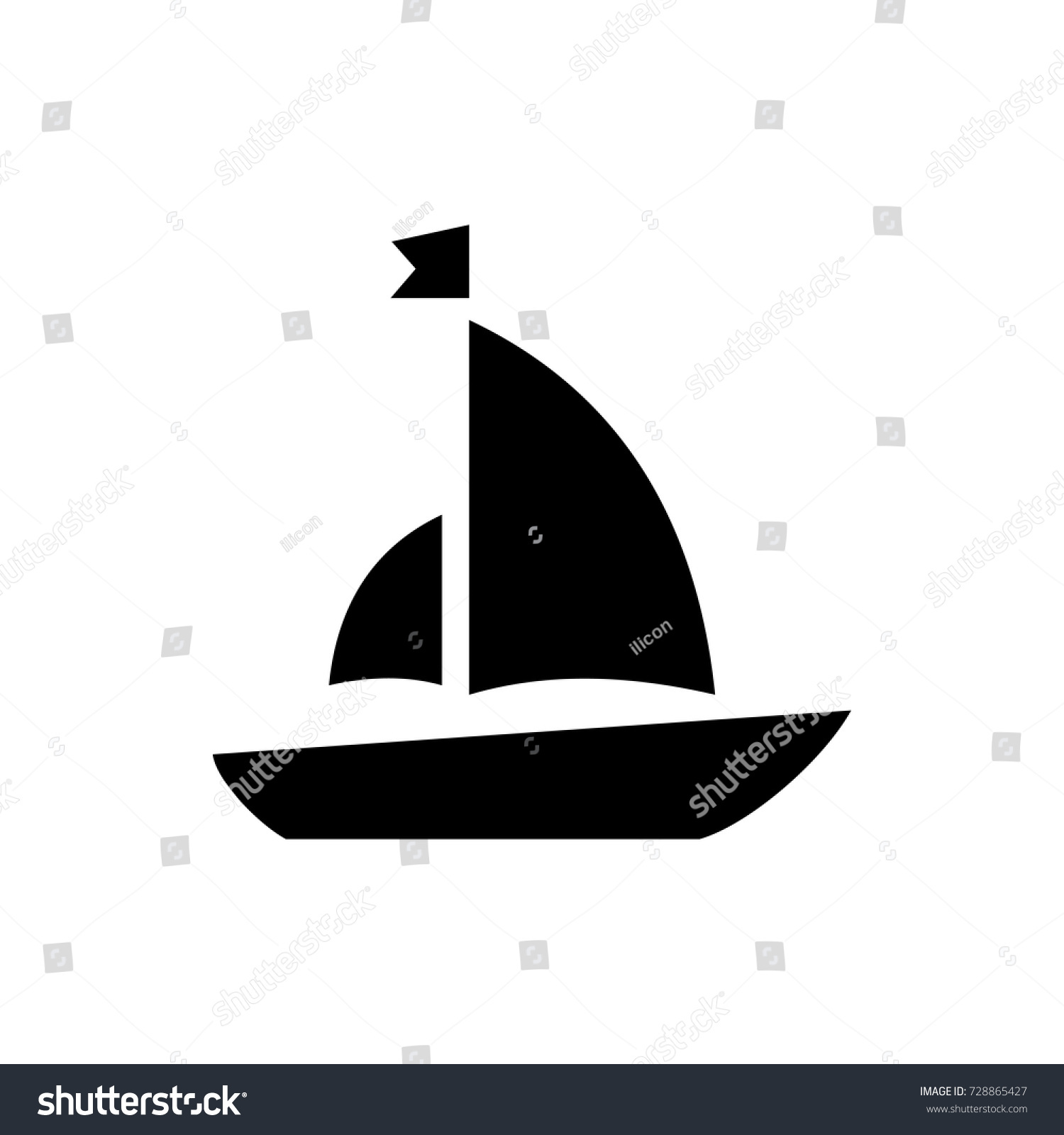Sailboat Icon Vector Isolated On White Stock Vector (Royalty Free ...