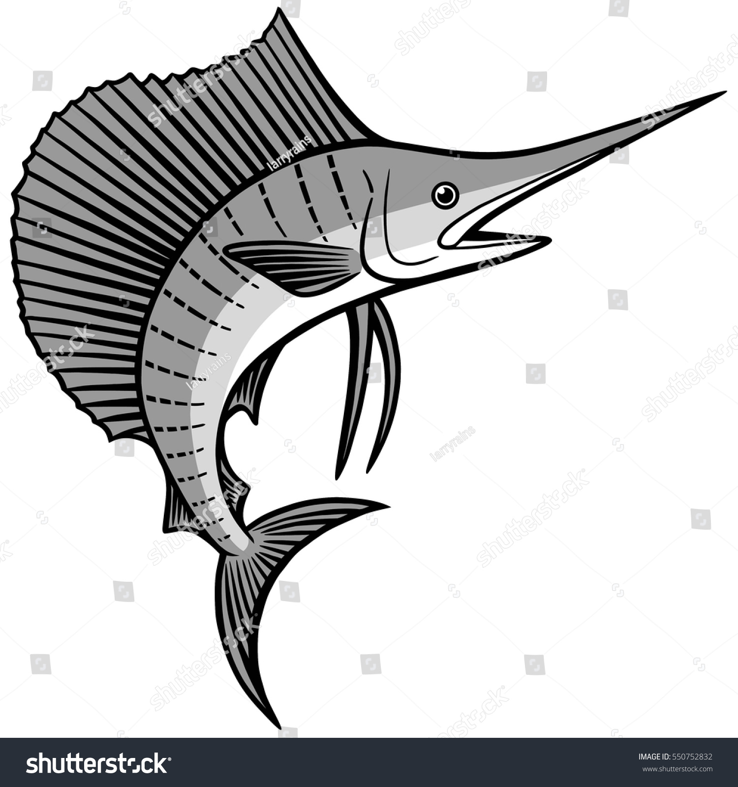 Sailfish Illustration Stock Vector (Royalty Free) 550752832 | Shutterstock