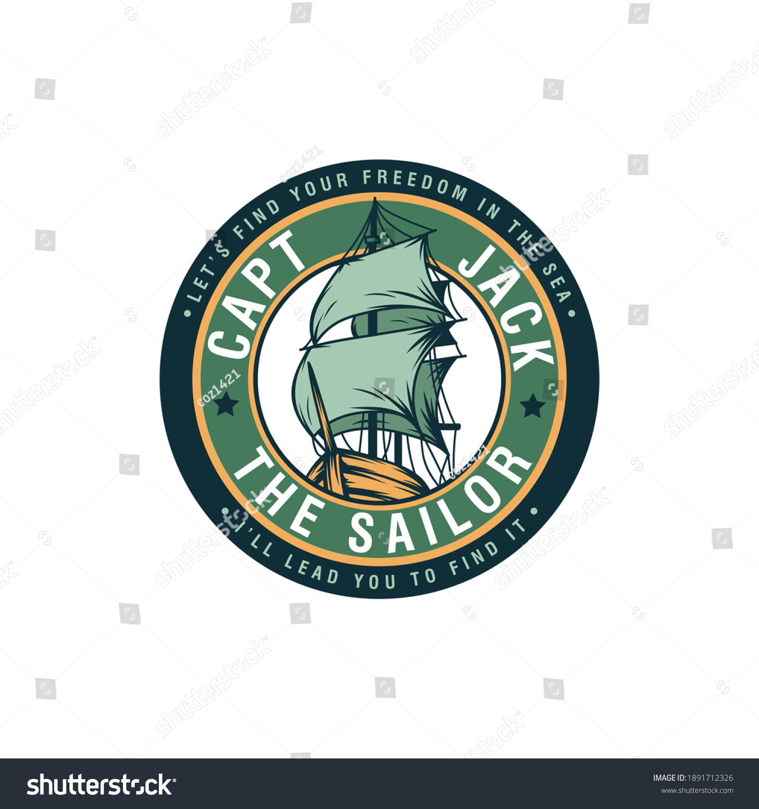 Sailing Badges Labels Emblems Logo Stock Vector (Royalty Free) 1891712326