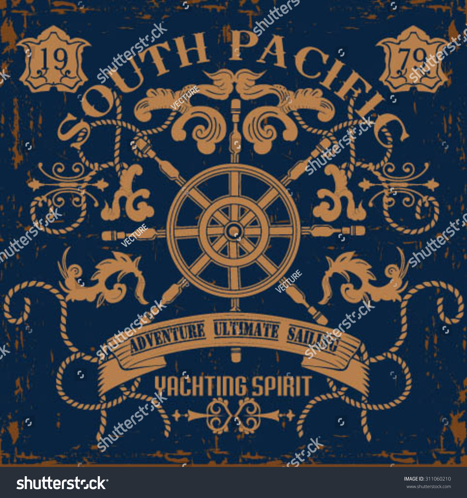 Sailing Rudder Logo Design Vector Illustrations Stok Vektör (Telifsiz ...