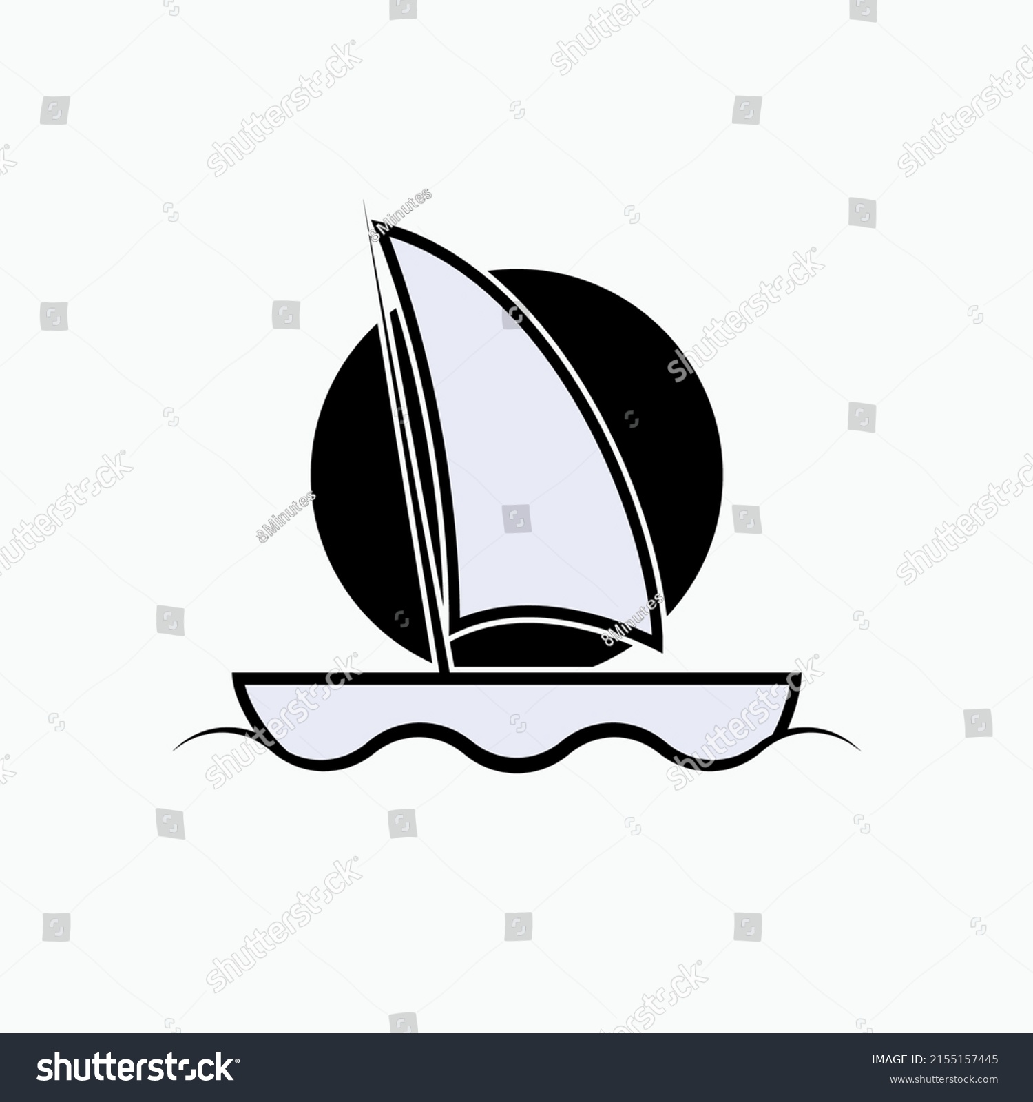 Sailing Ship Icon Sailboat Symbol Vector Stock Vector (Royalty Free ...