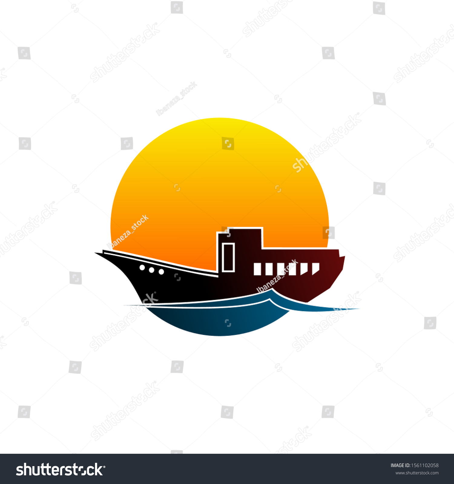Sailing Ship Vessel Logo Vector Stock Vector (Royalty Free) 1561102058