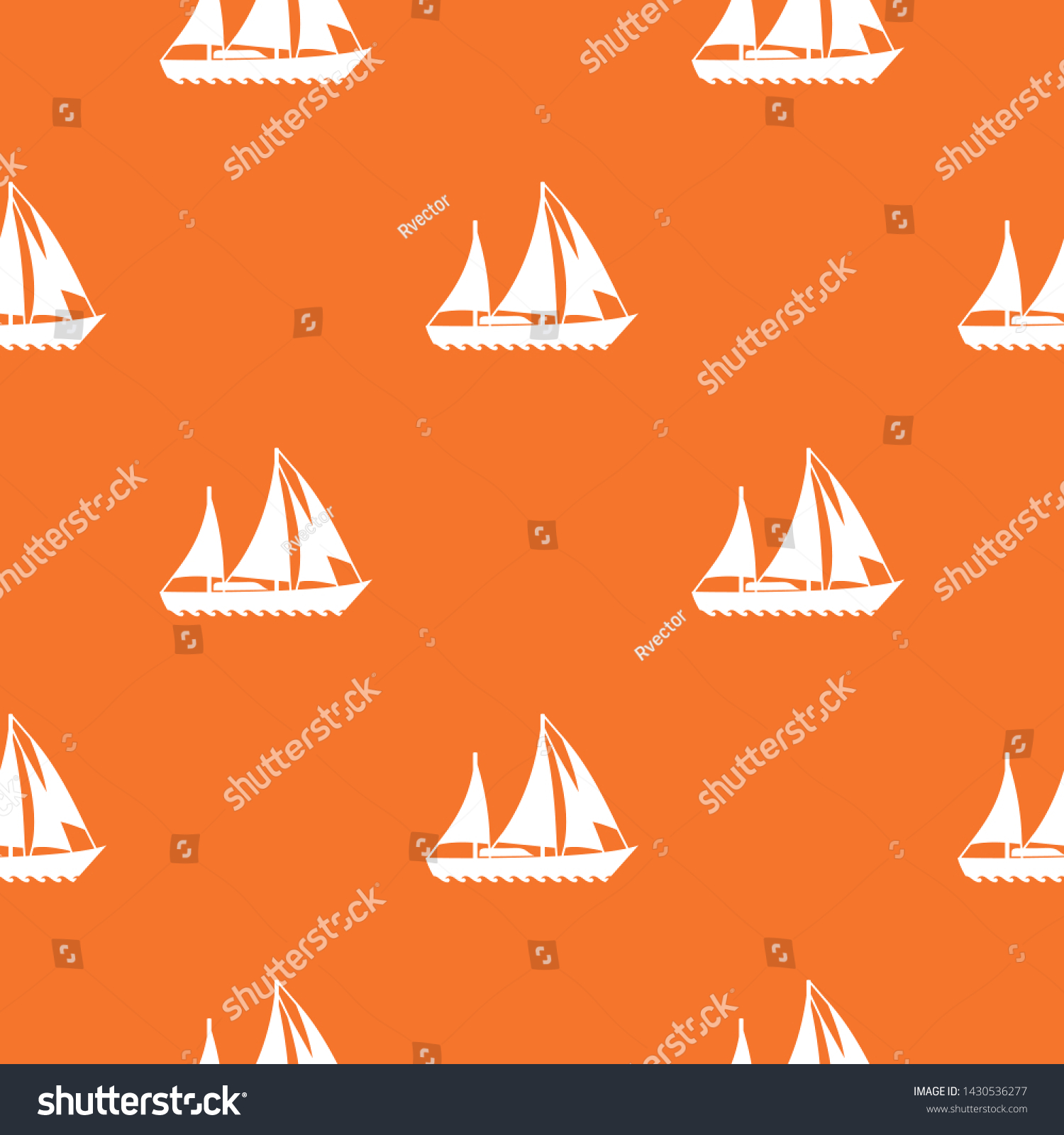 Sailing Ship Pattern Vector Orange Any Stock Vector (Royalty Free ...