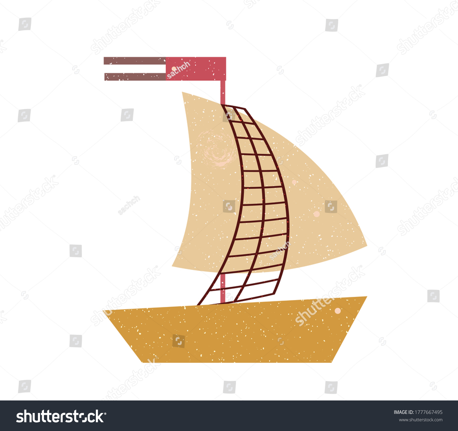 Sailing Ship Simple Background Stock Vector Stock Vector (Royalty Free ...