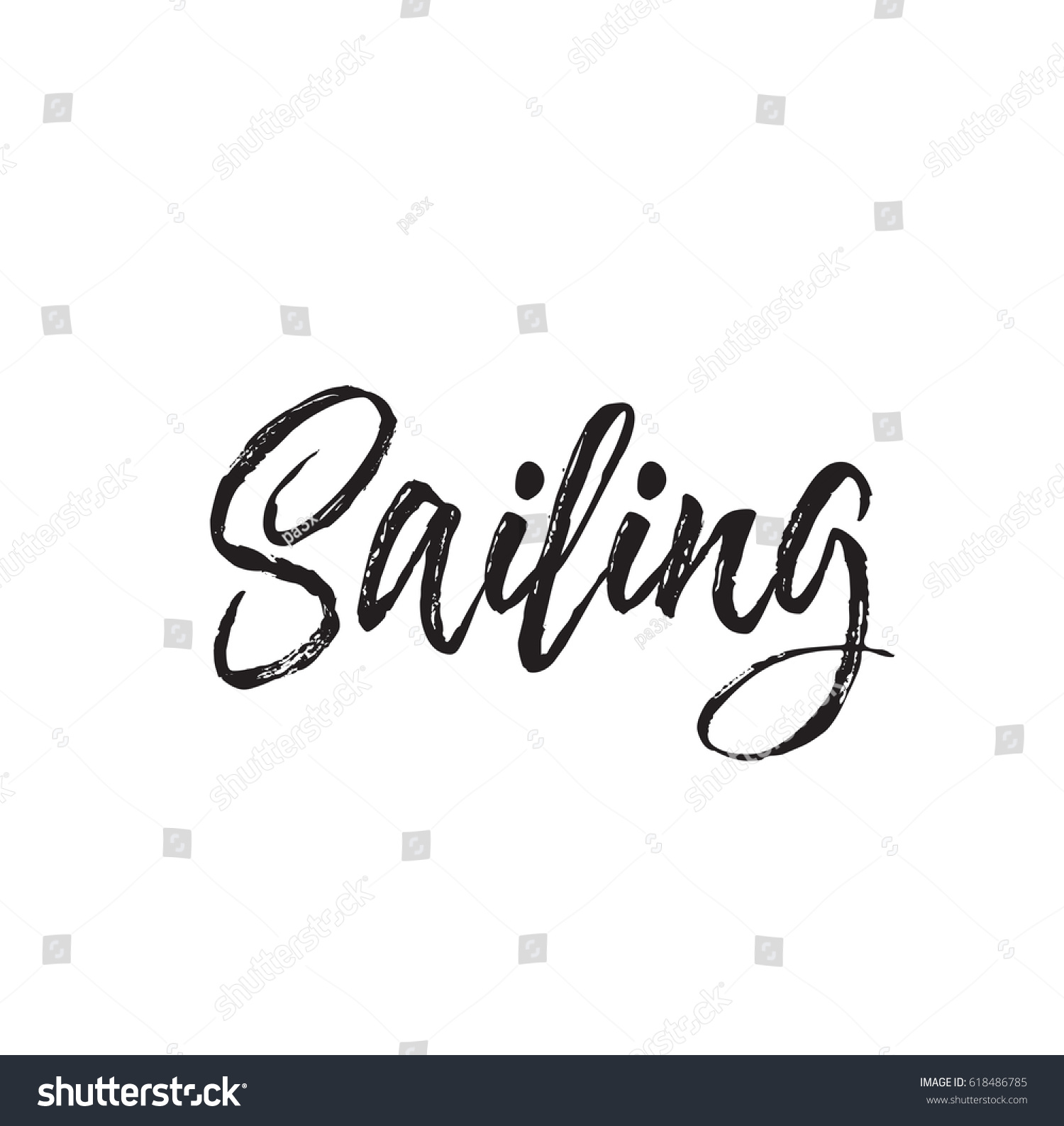 Sailing Text Design Vector Calligraphy Typography Stock Vector (Royalty ...