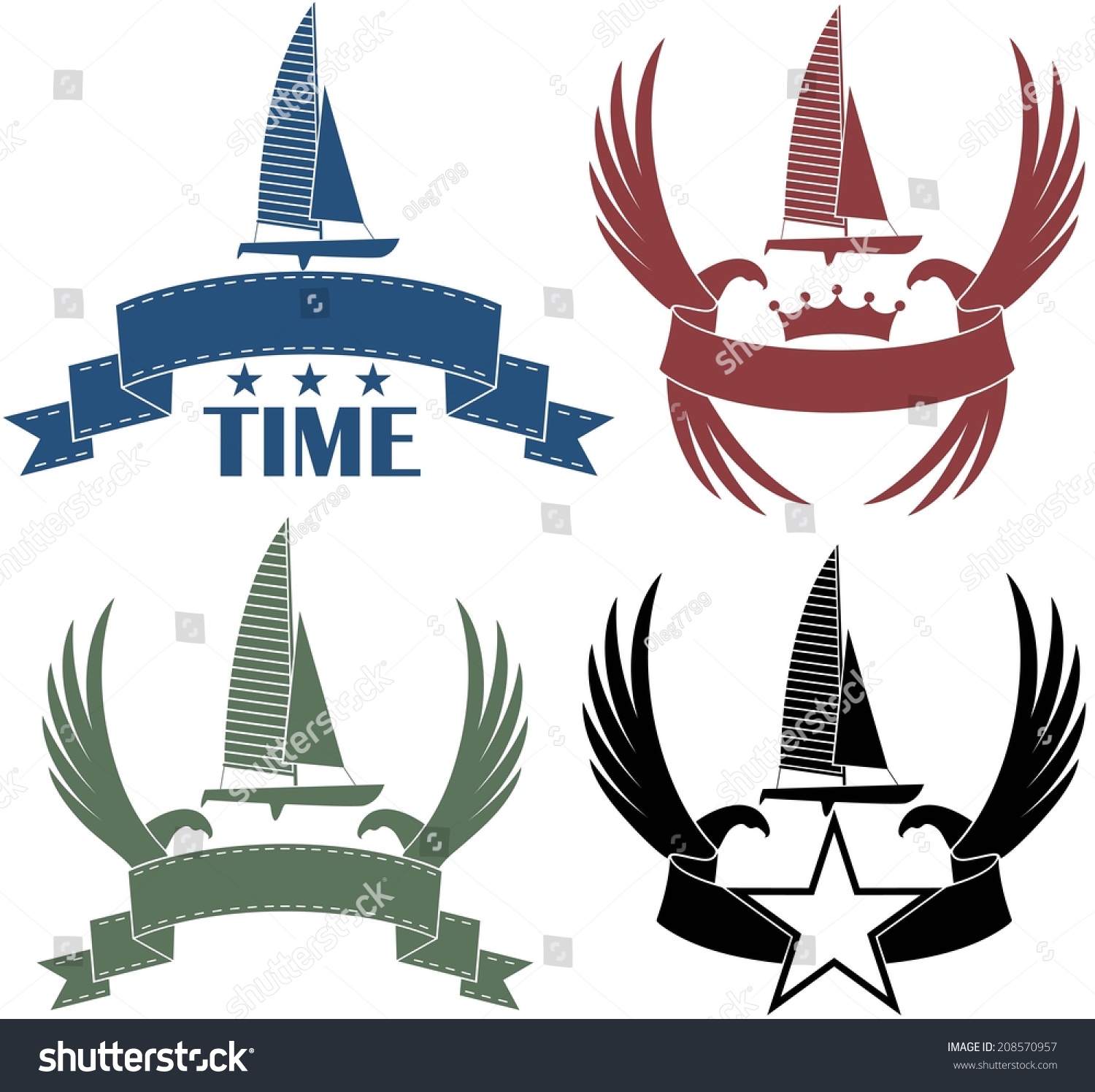 Sailing Vector Illustration Stock Vector (Royalty Free) 208570957 ...