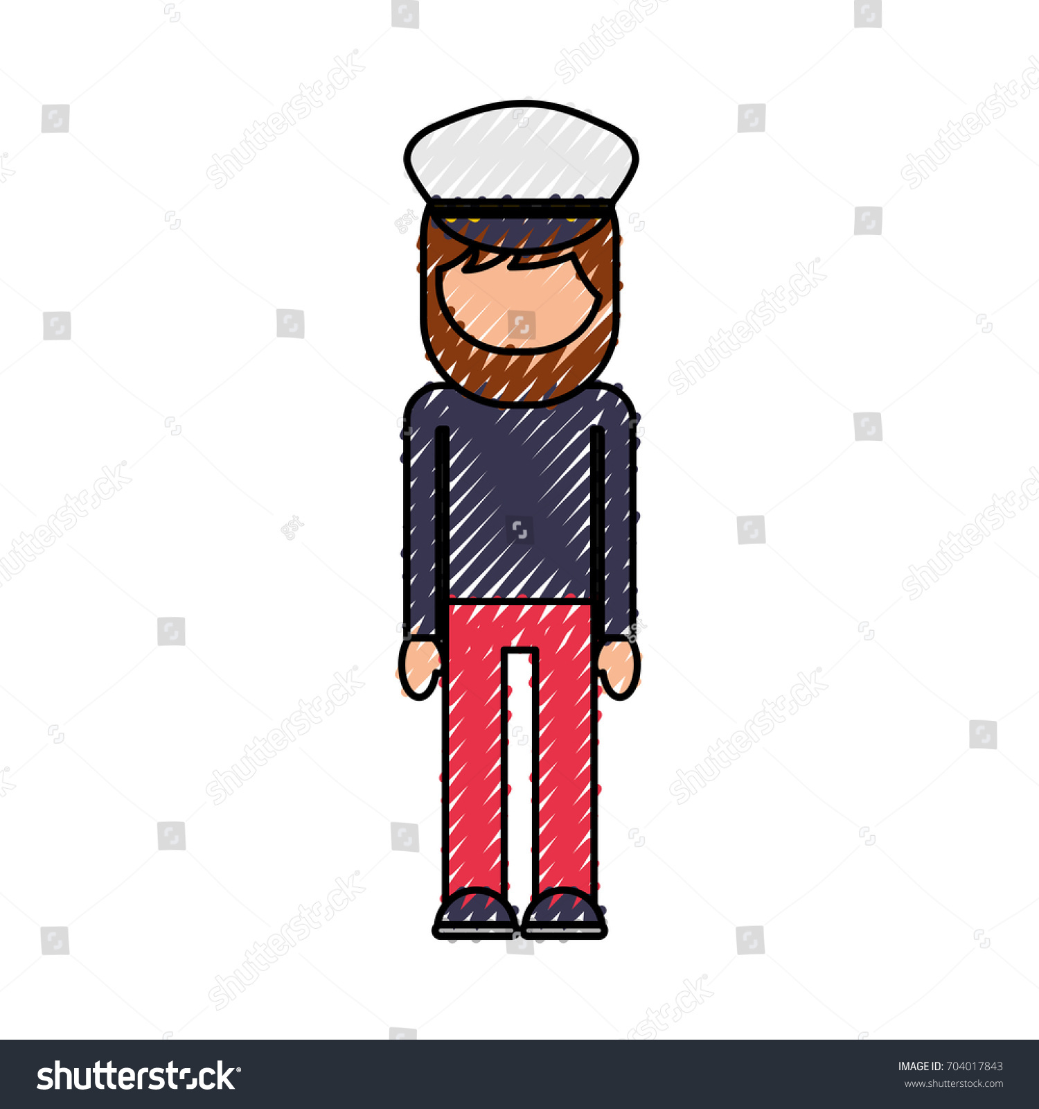 Sailor Captain Avatar Character Stock Vector (Royalty Free) 704017843 ...