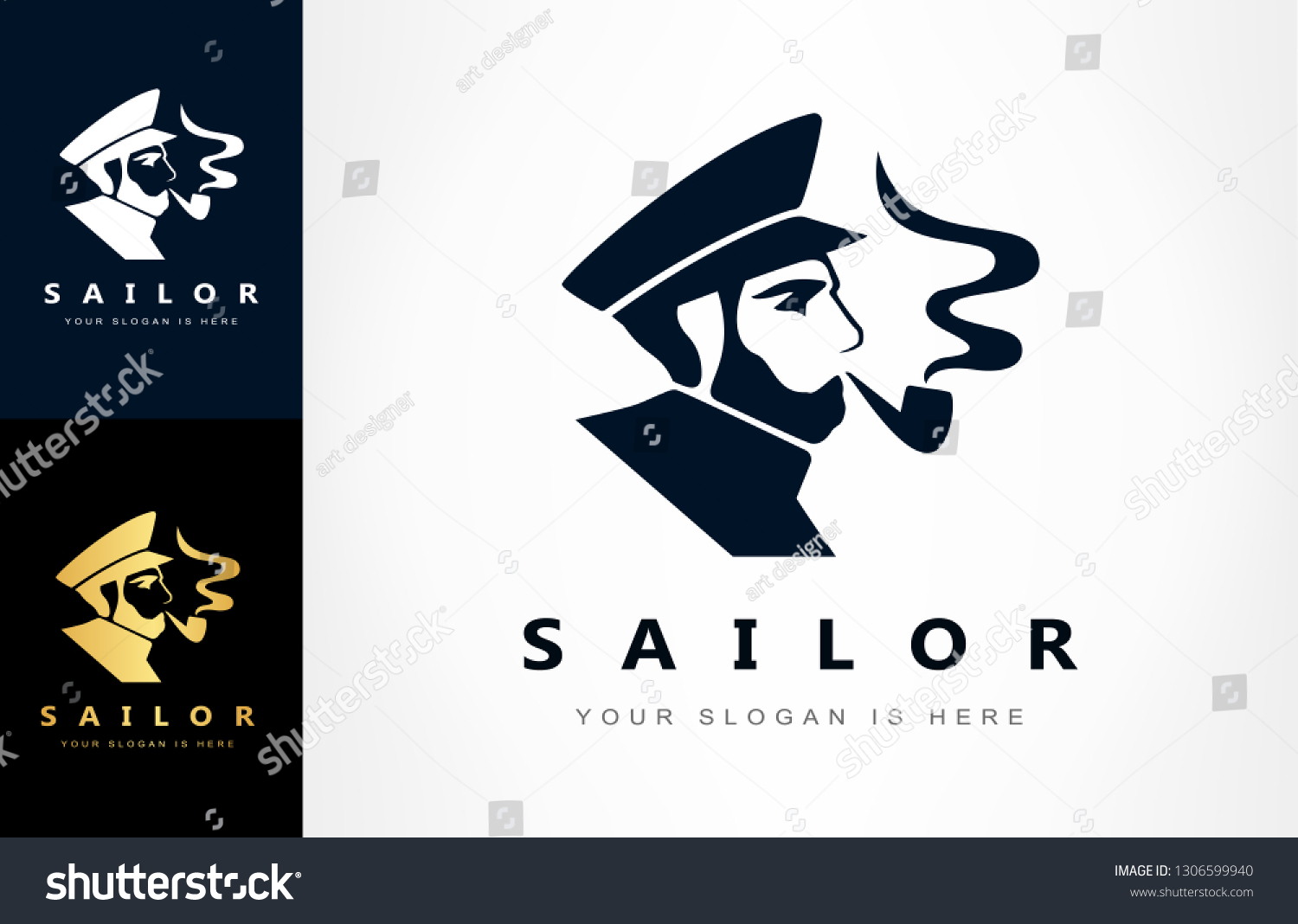 Sailor Ship Captain Logo Vector: vector de stock (libre de regalías ...
