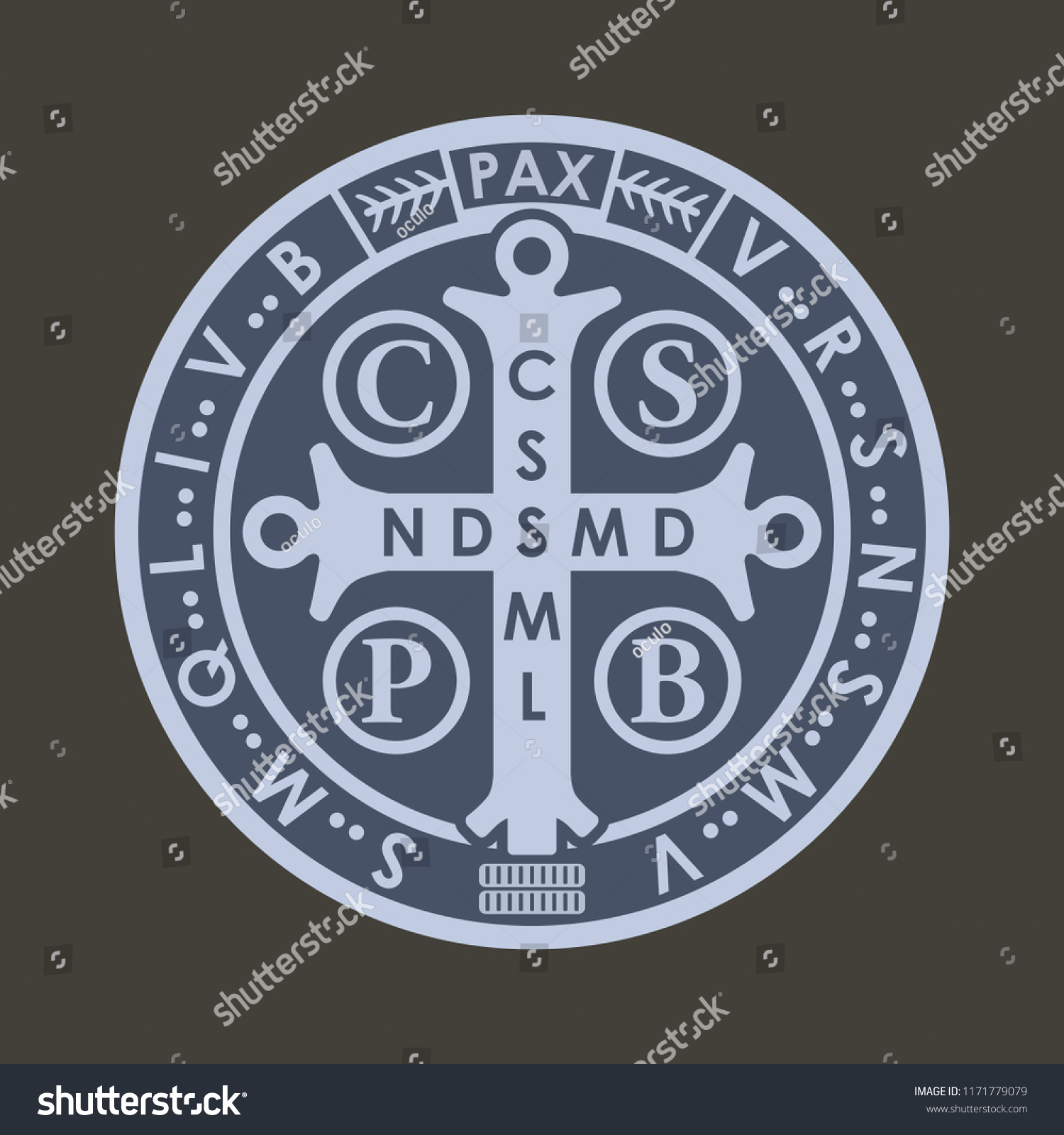 Saint Benedict Medal: vector de stock (libre de regalías) 1171779079 ...