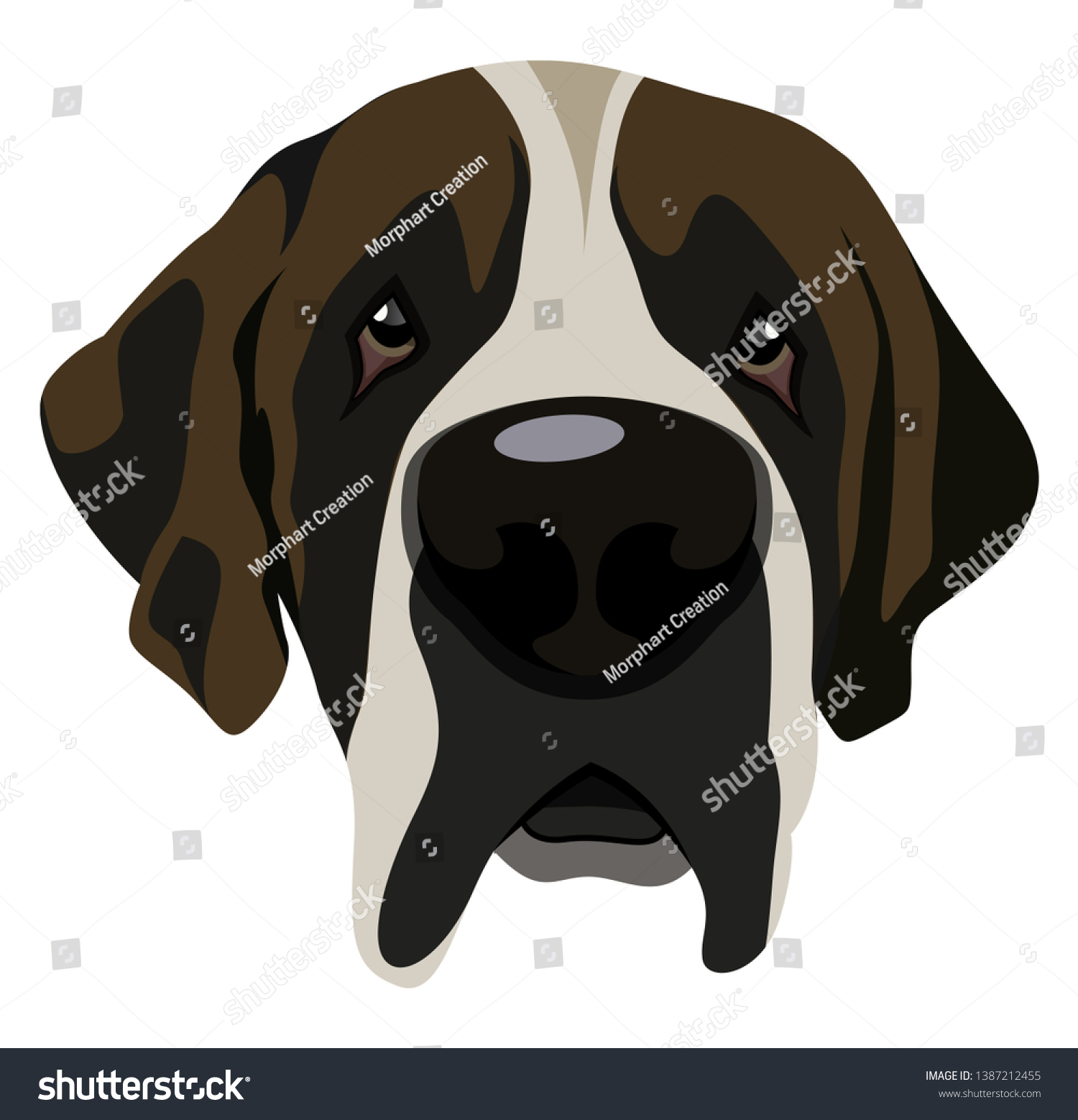 Saint Bernard Illustration Vector On White Stock Vector (Royalty Free ...