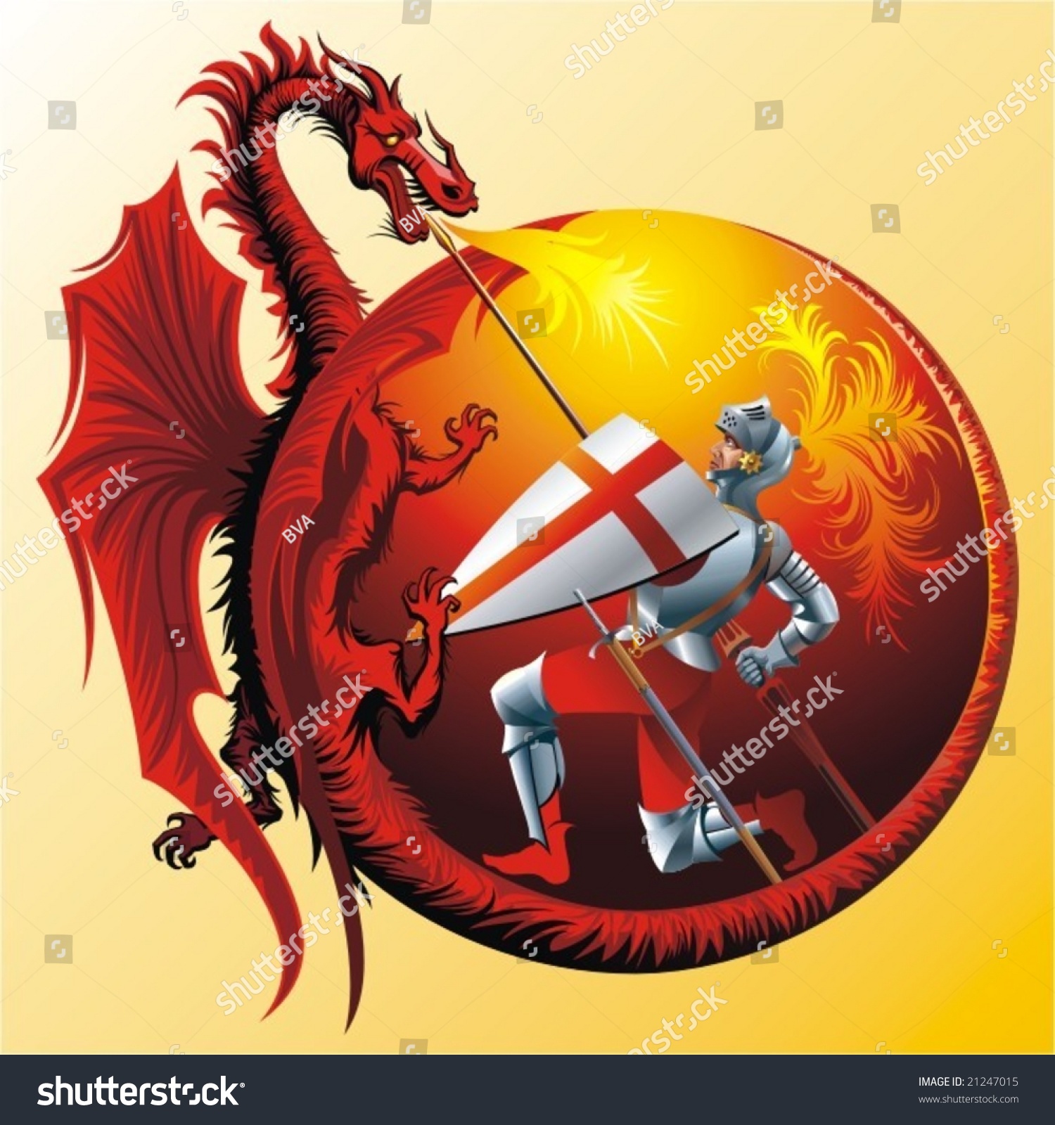 Saint George Dragon Stock Vector (Royalty Free) 21247015 | Shutterstock