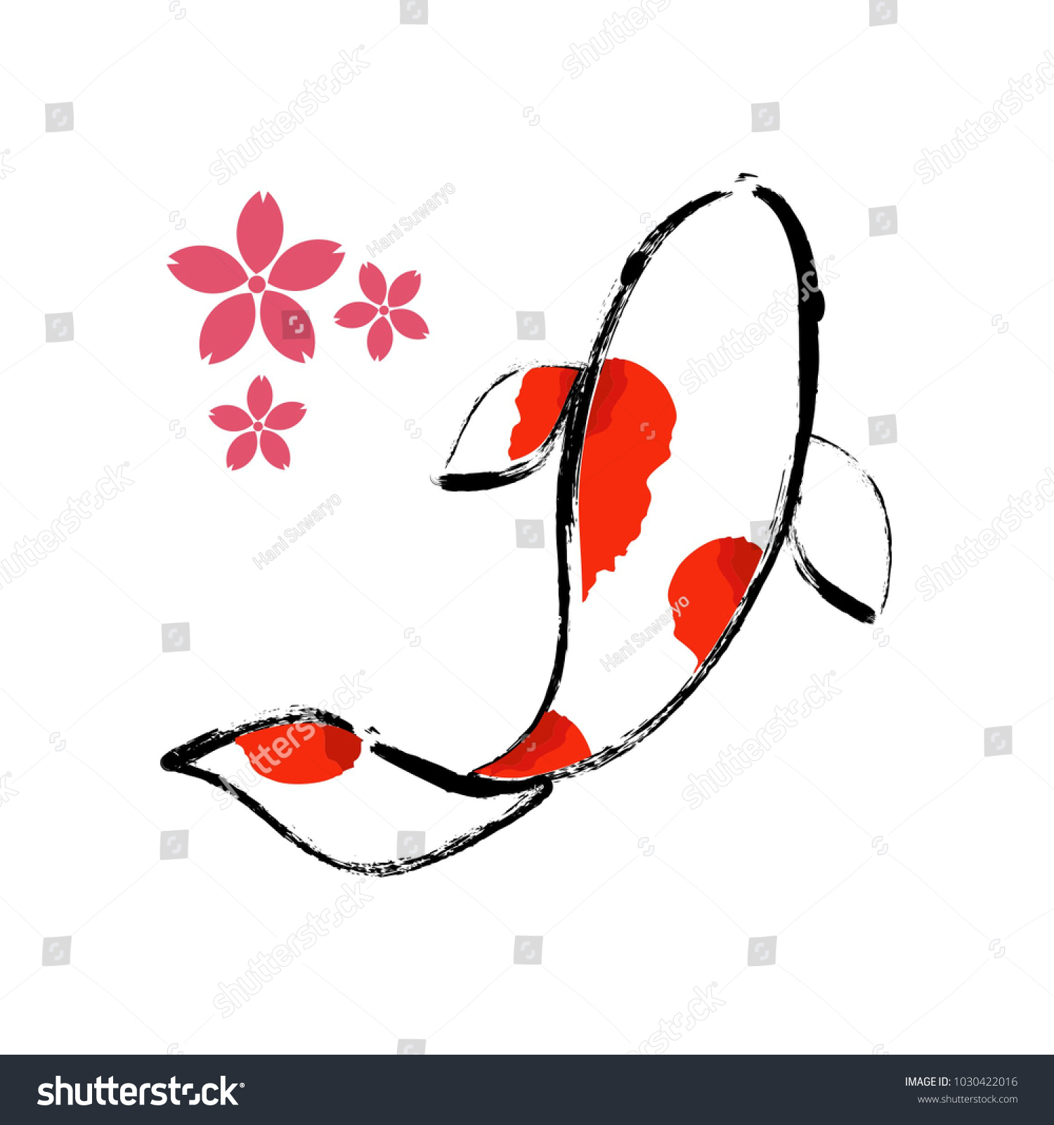 Sakura Koi Fish Stock Vector (Royalty Free) 1030422016 | Shutterstock