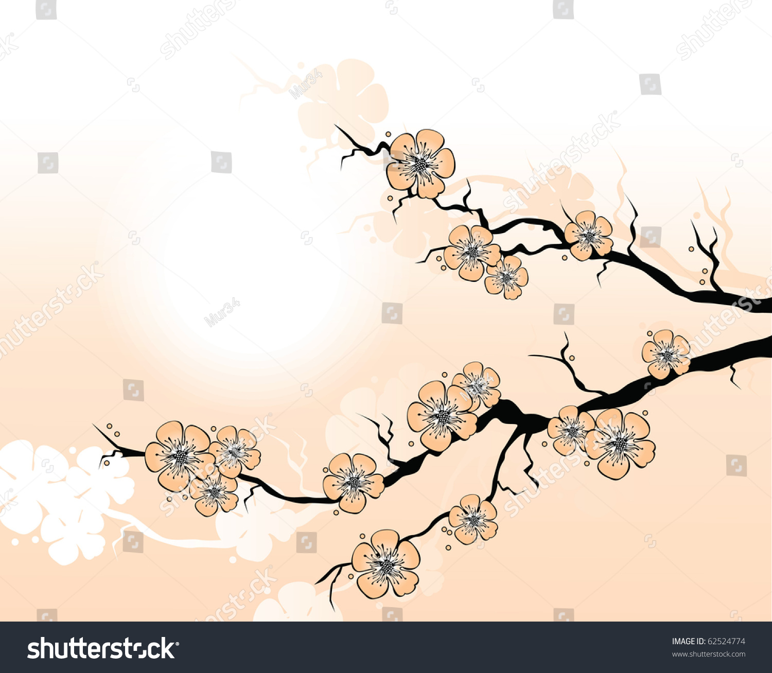 Sakura Branch Stock Vector (Royalty Free) 62524774 | Shutterstock