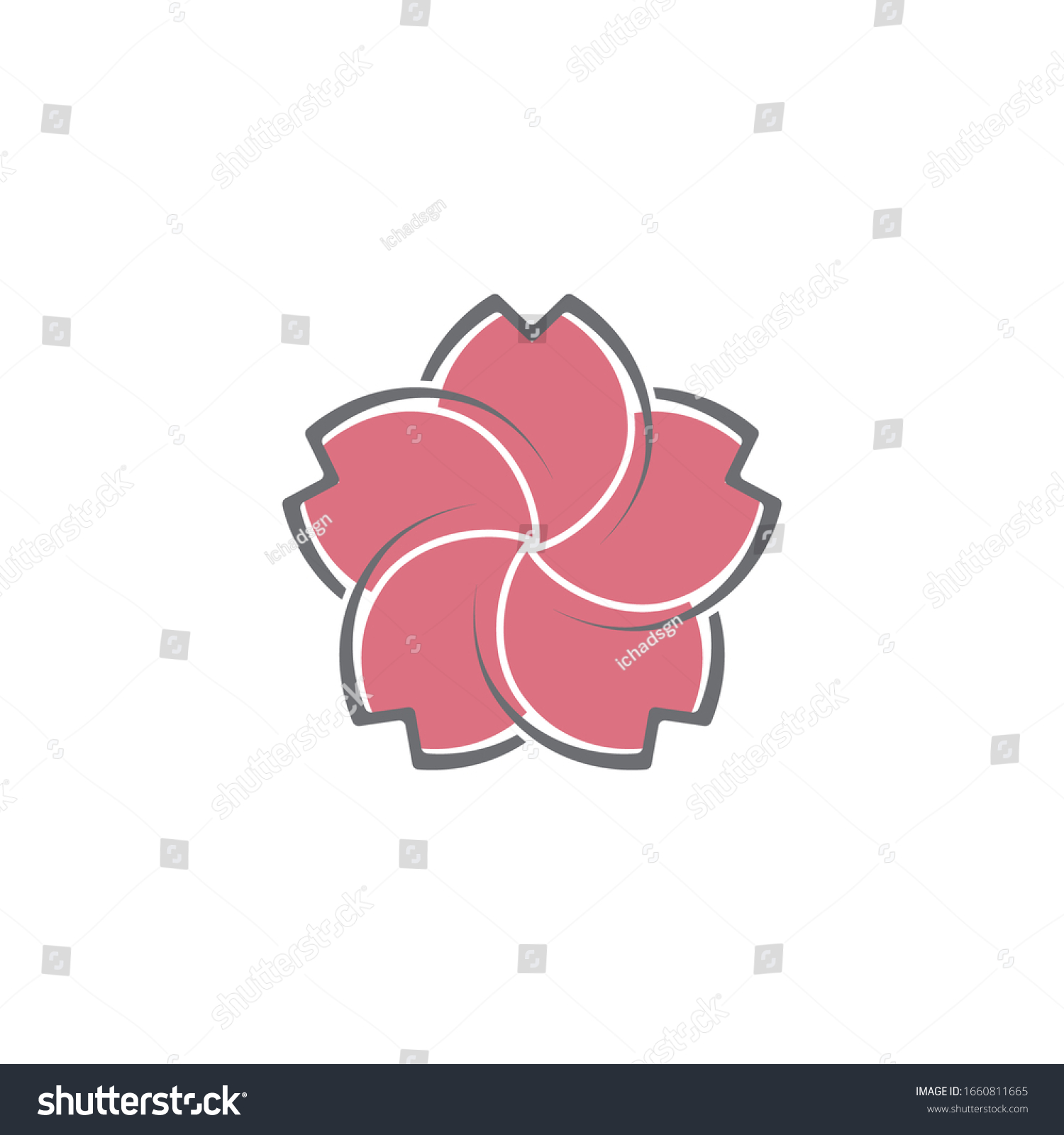 Sakura Flower Icon Logo Vector Template Stock Vector (Royalty Free ...
