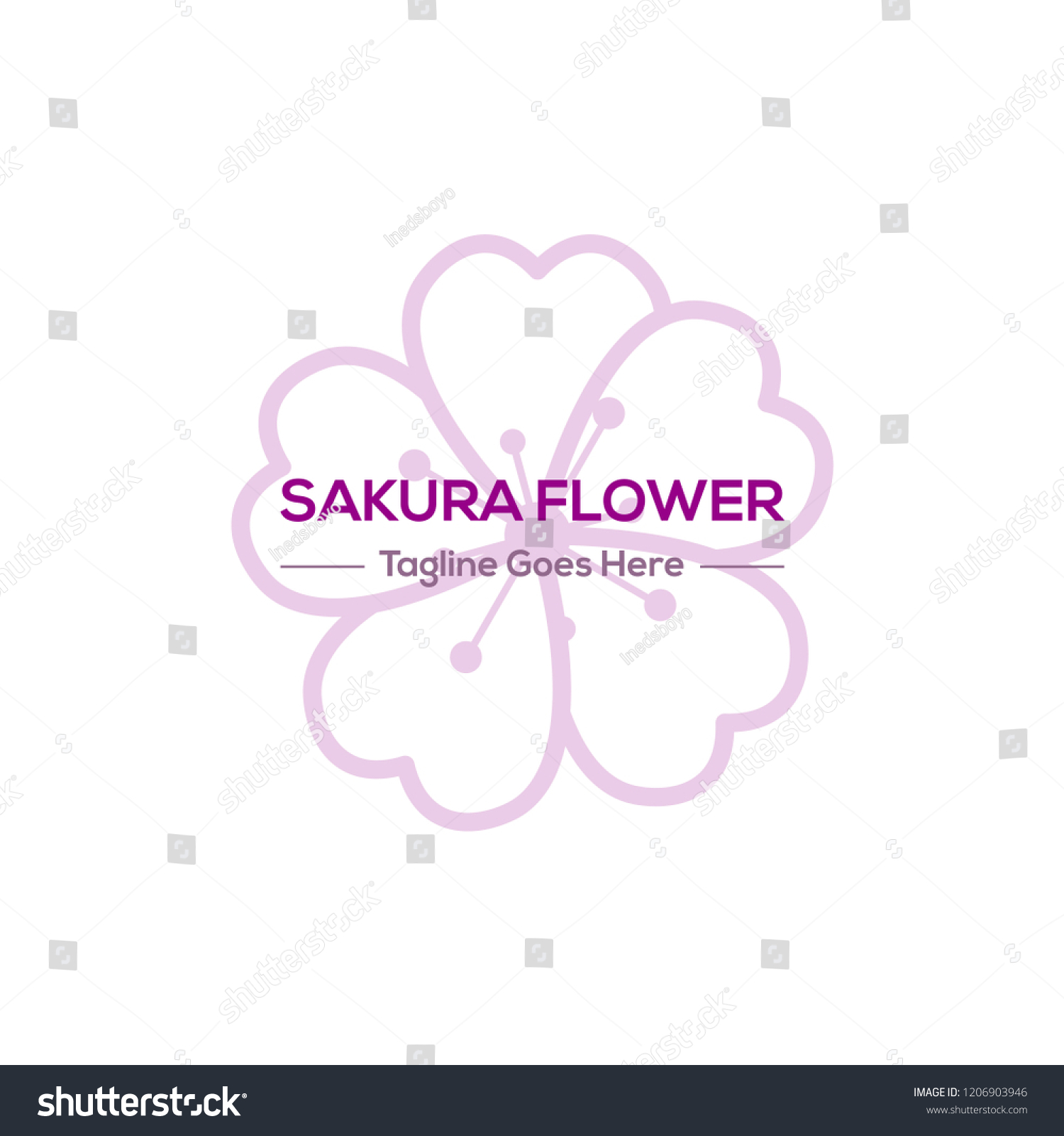 Sakura Flower Logo Vector Template Stock Vector (Royalty Free ...