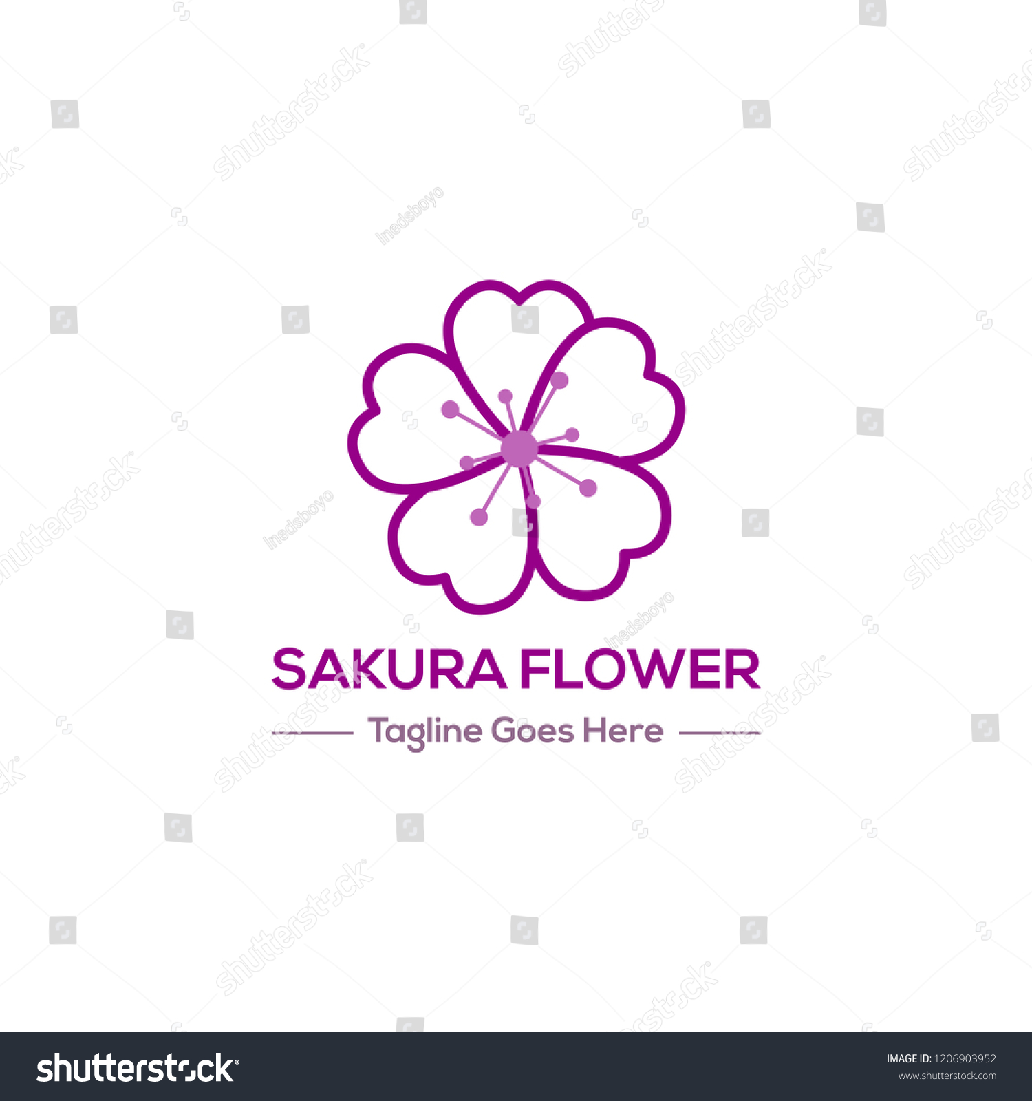 Sakura Flower Logo Vector Template: เวกเตอร์สต็อก (ปลอดค่าลิขสิทธิ์ ...