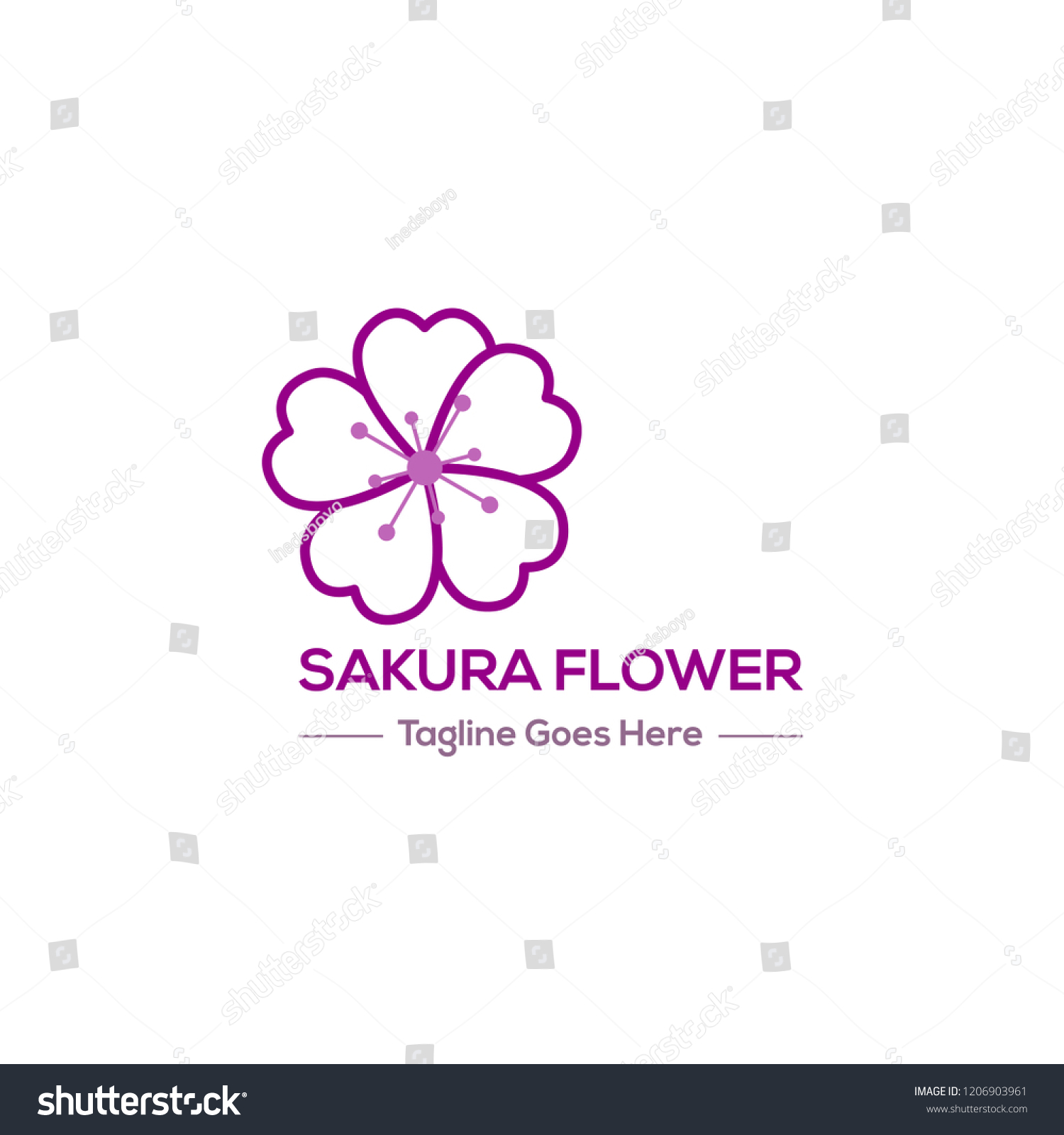 Sakura Flower Logo Vector Template Stock Vector (Royalty Free ...