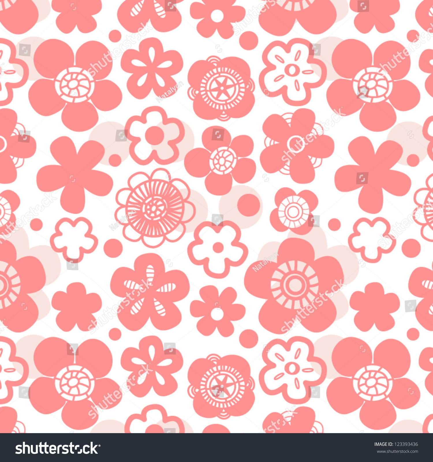 Sakura Flower Seamless Pattern On White Stock Vector (Royalty Free ...