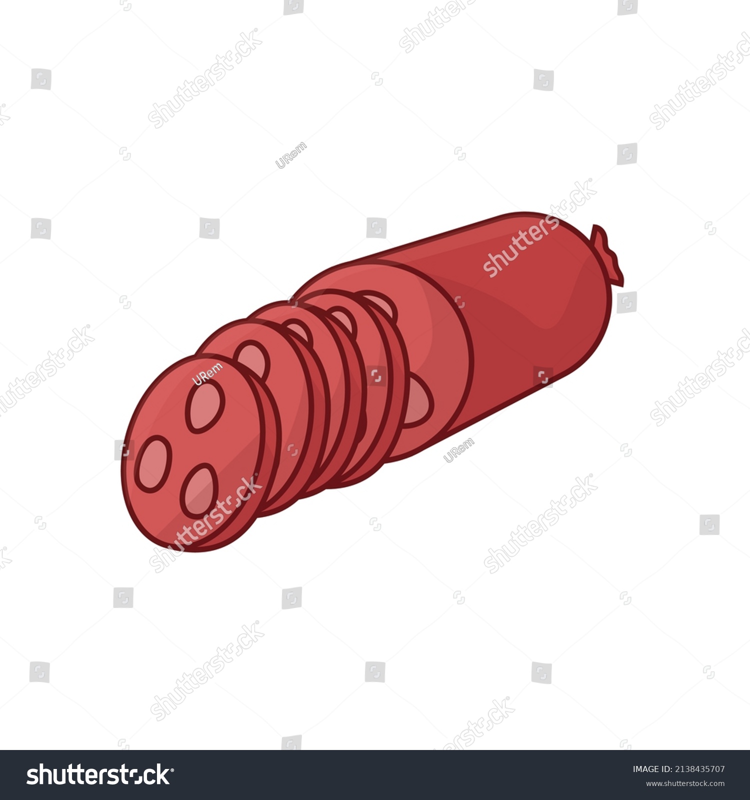 Salami Icon Flat Graphic Design Stock Vector (Royalty Free) 2138435707 ...
