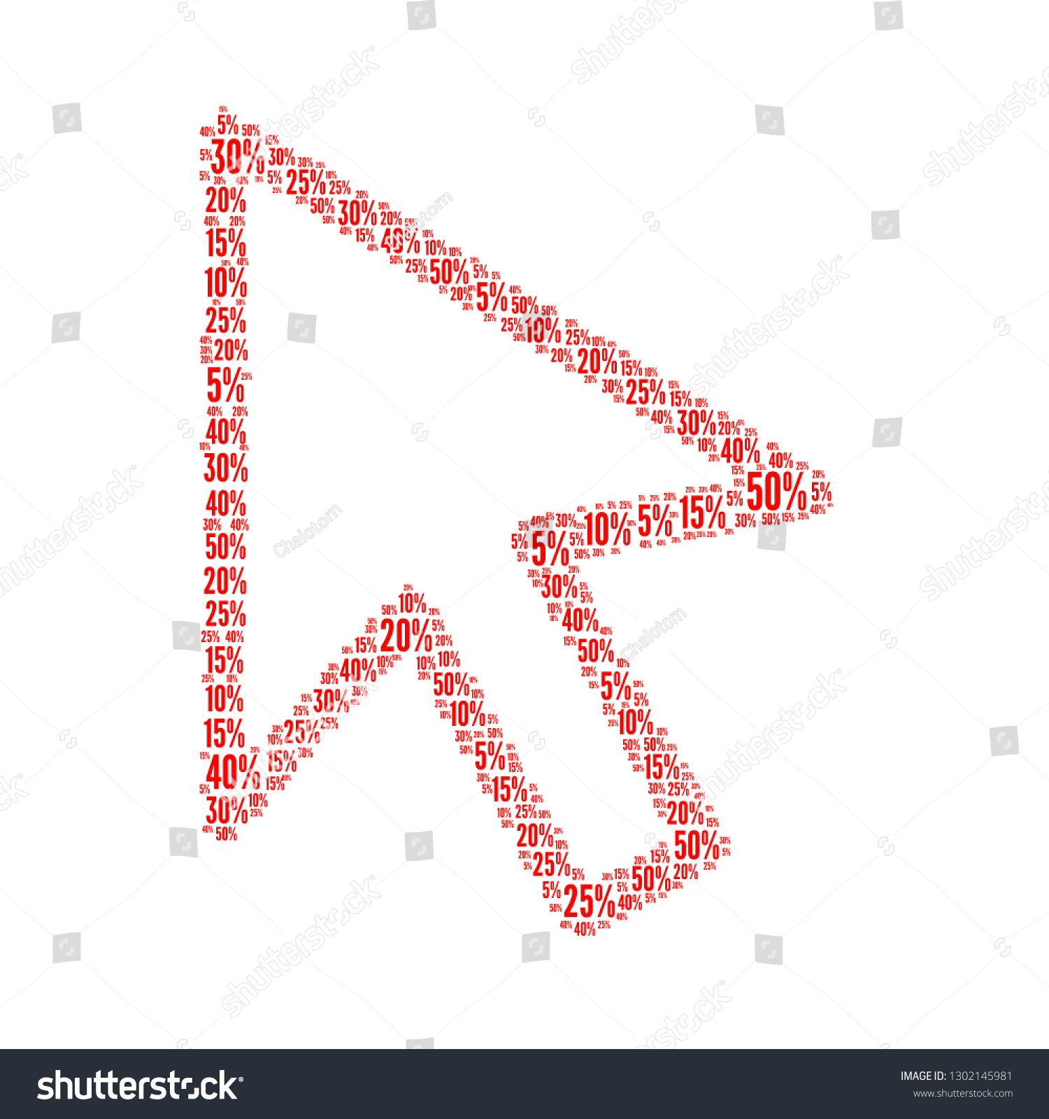 Sale Word Cloud Cursor Pointer Shape Stock Vector (Royalty Free) 1302145981