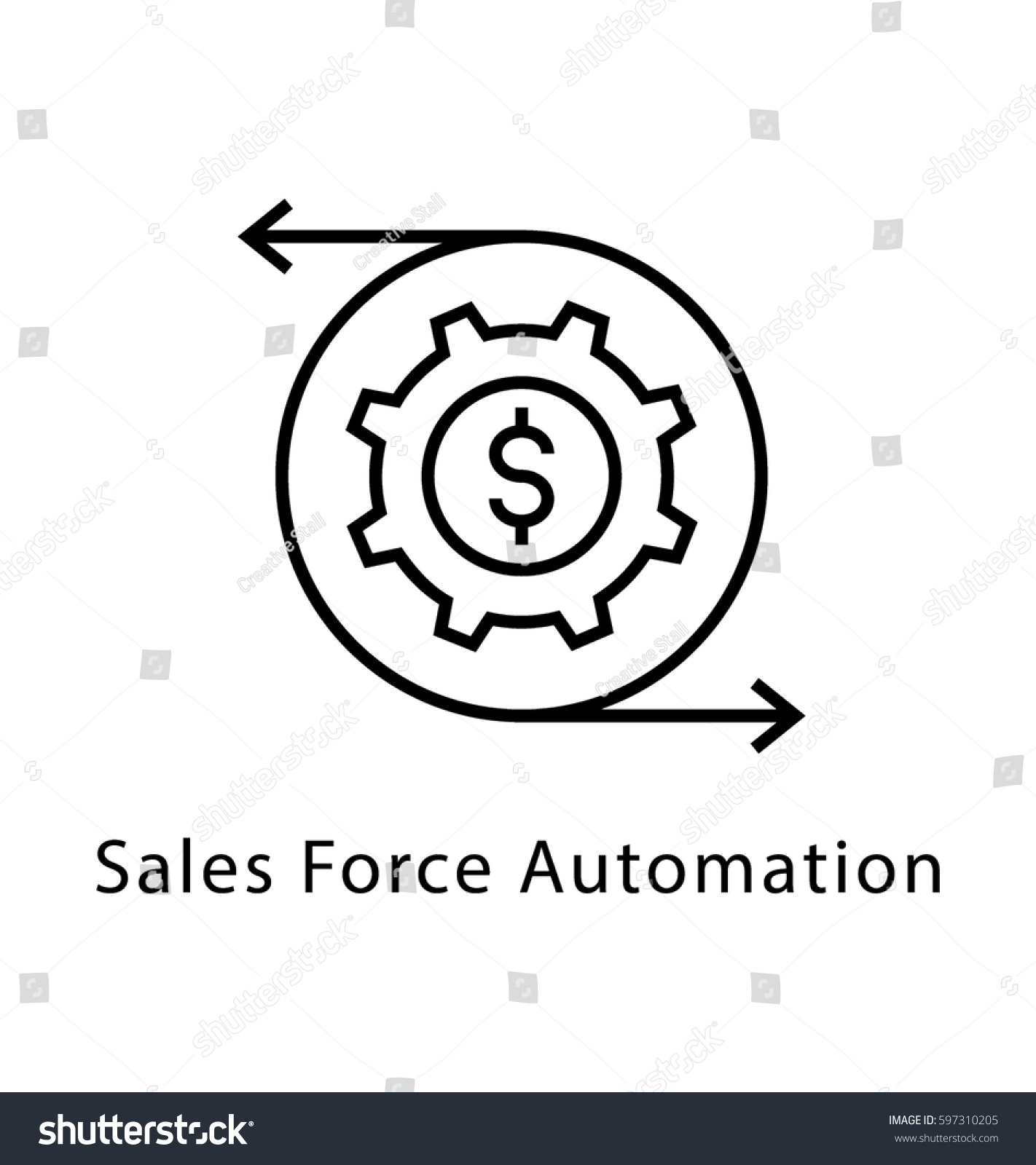 Sales Force Automation Vector Line Icon Stock Vector (Royalty Free ...
