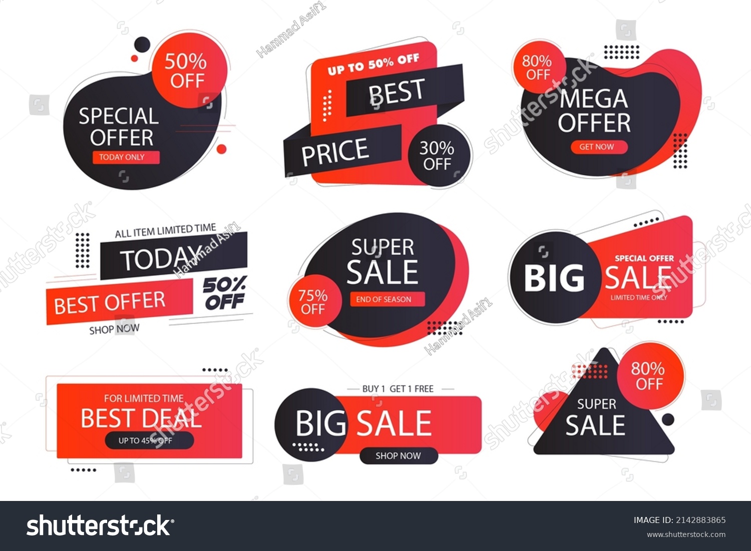 Sales Lebal Set Design Stock Vector (Royalty Free) 2142883865 ...