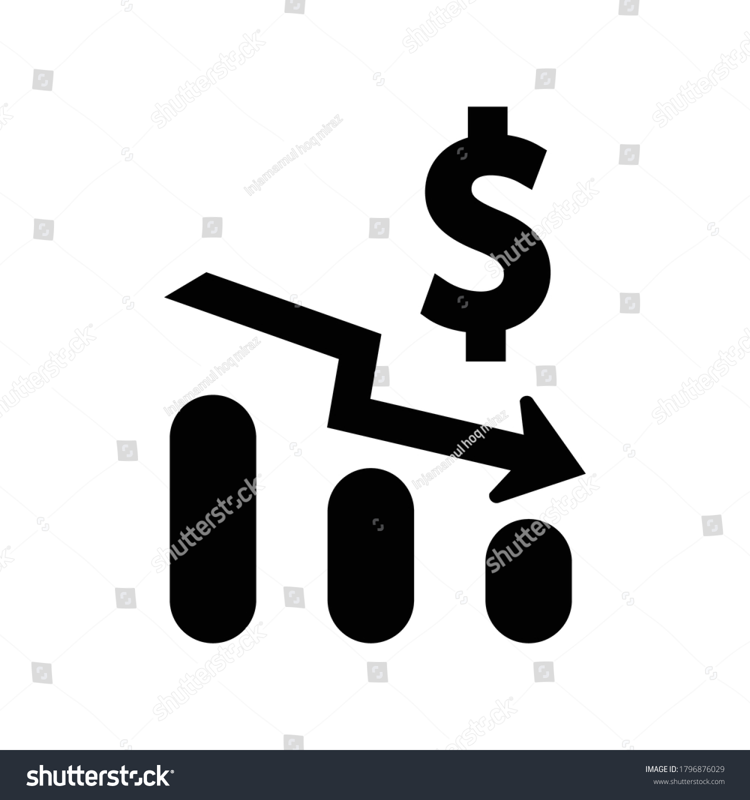 Sales Report Icon Chart Analytics Vector Stock Vector (Royalty Free ...