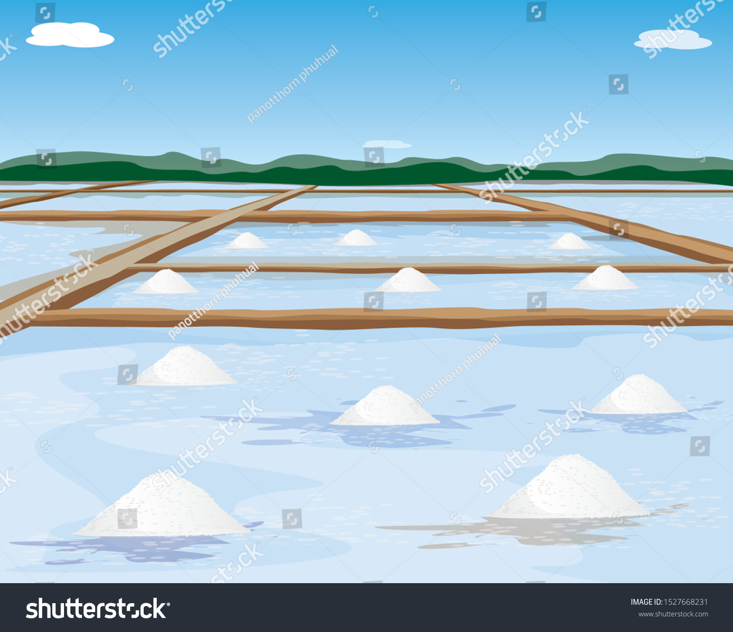Saline Field Blue Sky Vector Design Stock Vector (Royalty Free) 1527668231