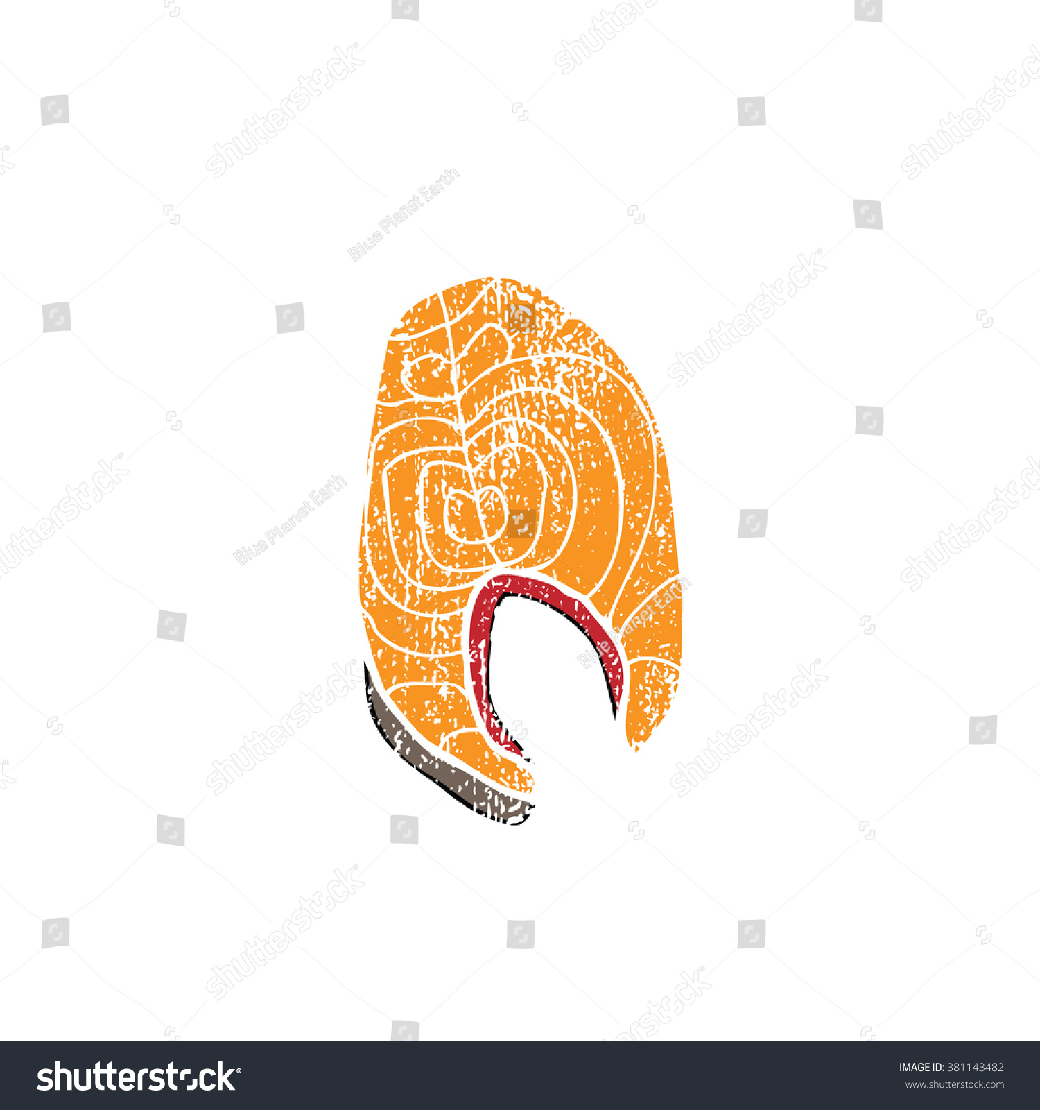 Salmon Filet Cartoon Vector Drawing Stock Vector (Royalty Free) 381143482