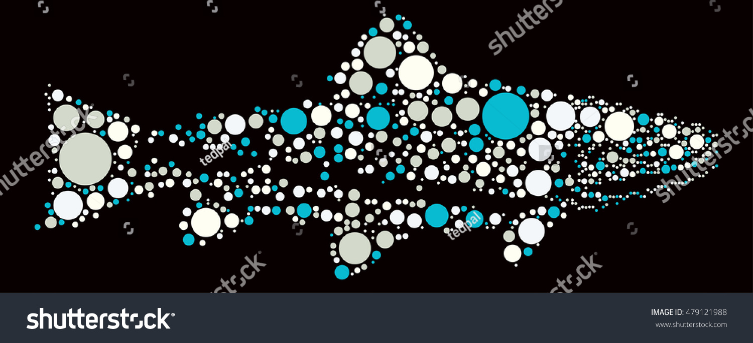 Salmon Shape Vector Design By Color Stock Vector (Royalty Free ...