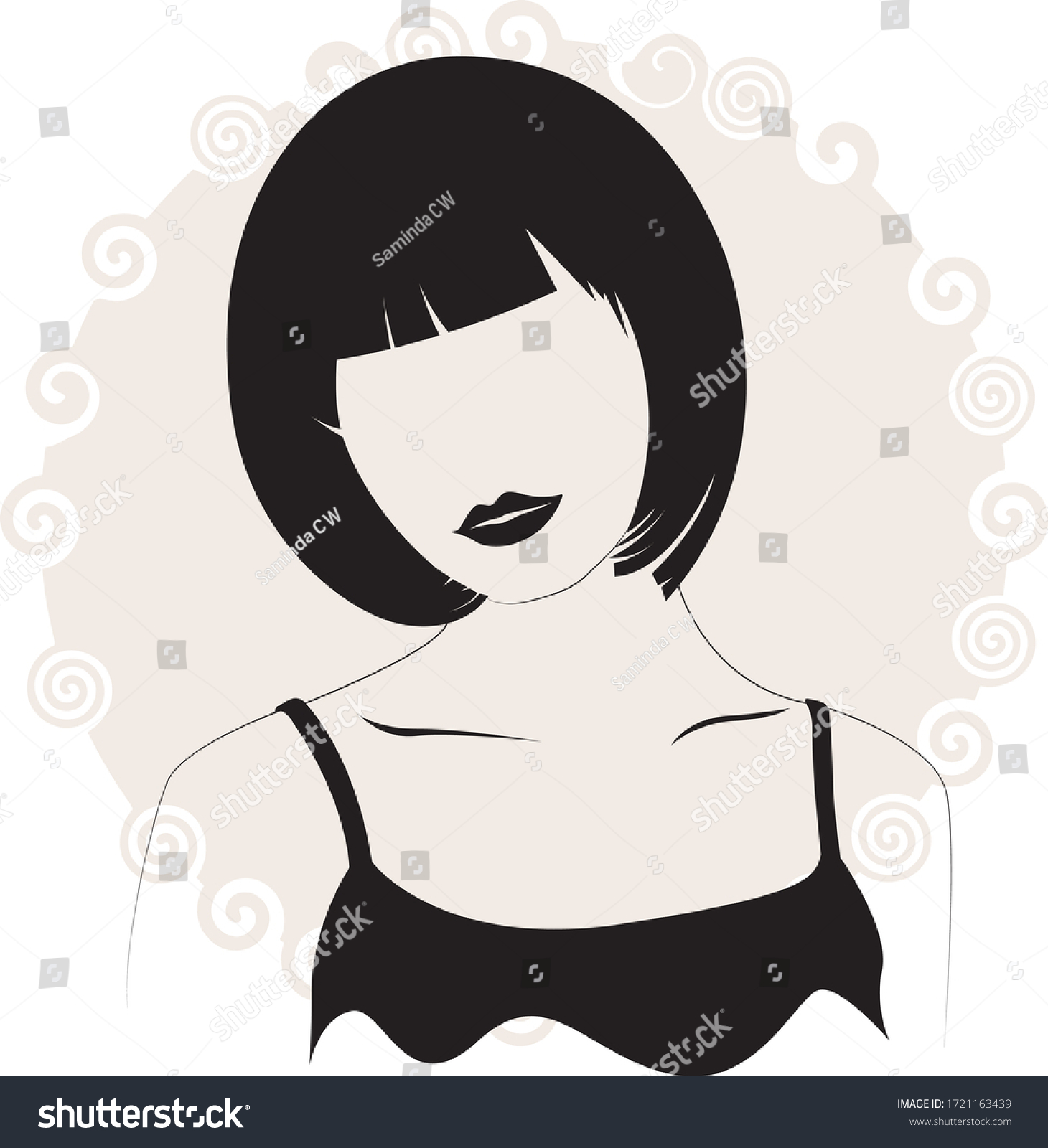 Salon Logo Girls Salon Hair Cuting Stock Vector Royalty Free 1721163439