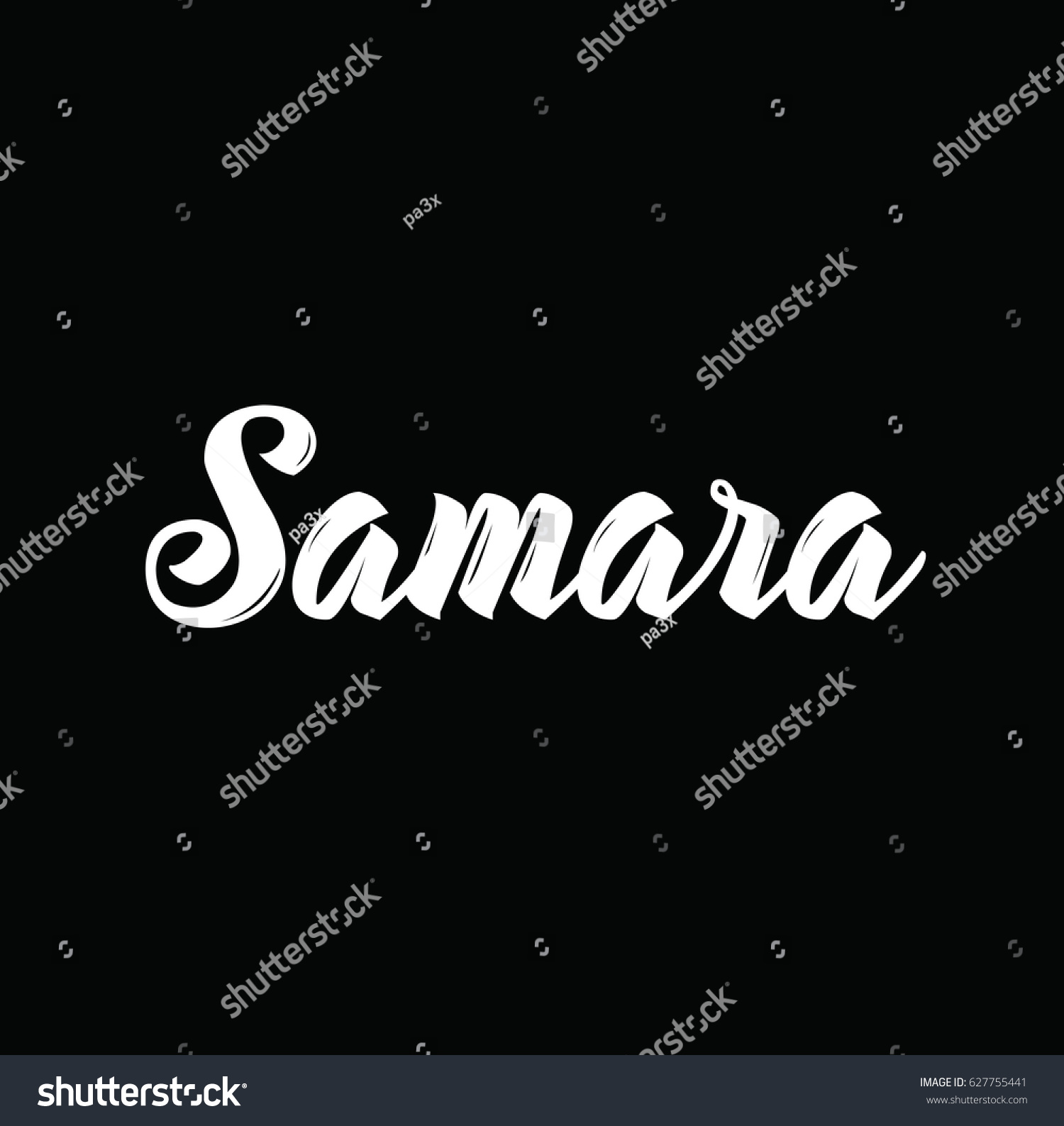 Samara Text Design Vector Calligraphy Typography: vector de stock ...