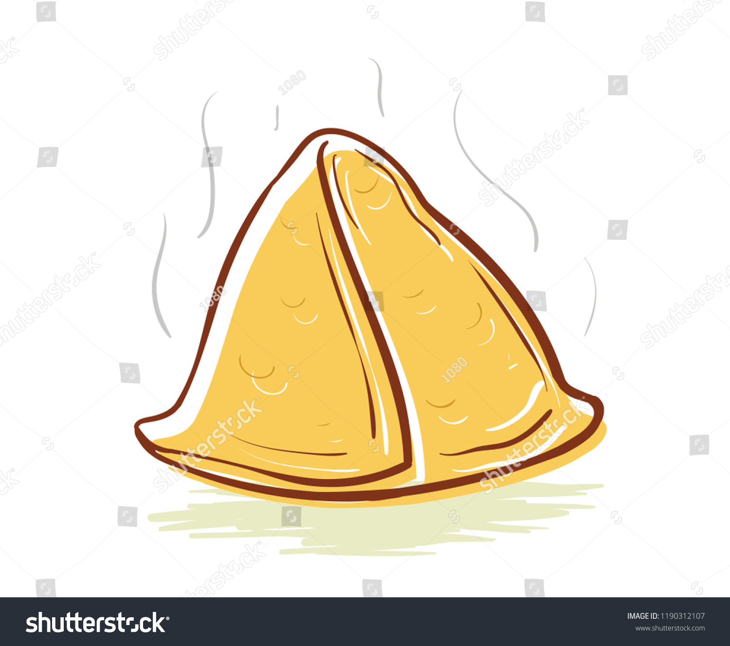 Samosa Vector Illustration Cartoon Style 스톡 벡터(로열티 프리) 1190312107