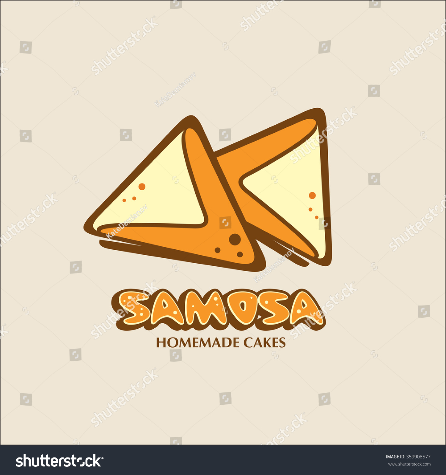 Samosa Vector Logo Home Bakery Stock Vector (Royalty Free) 359908577