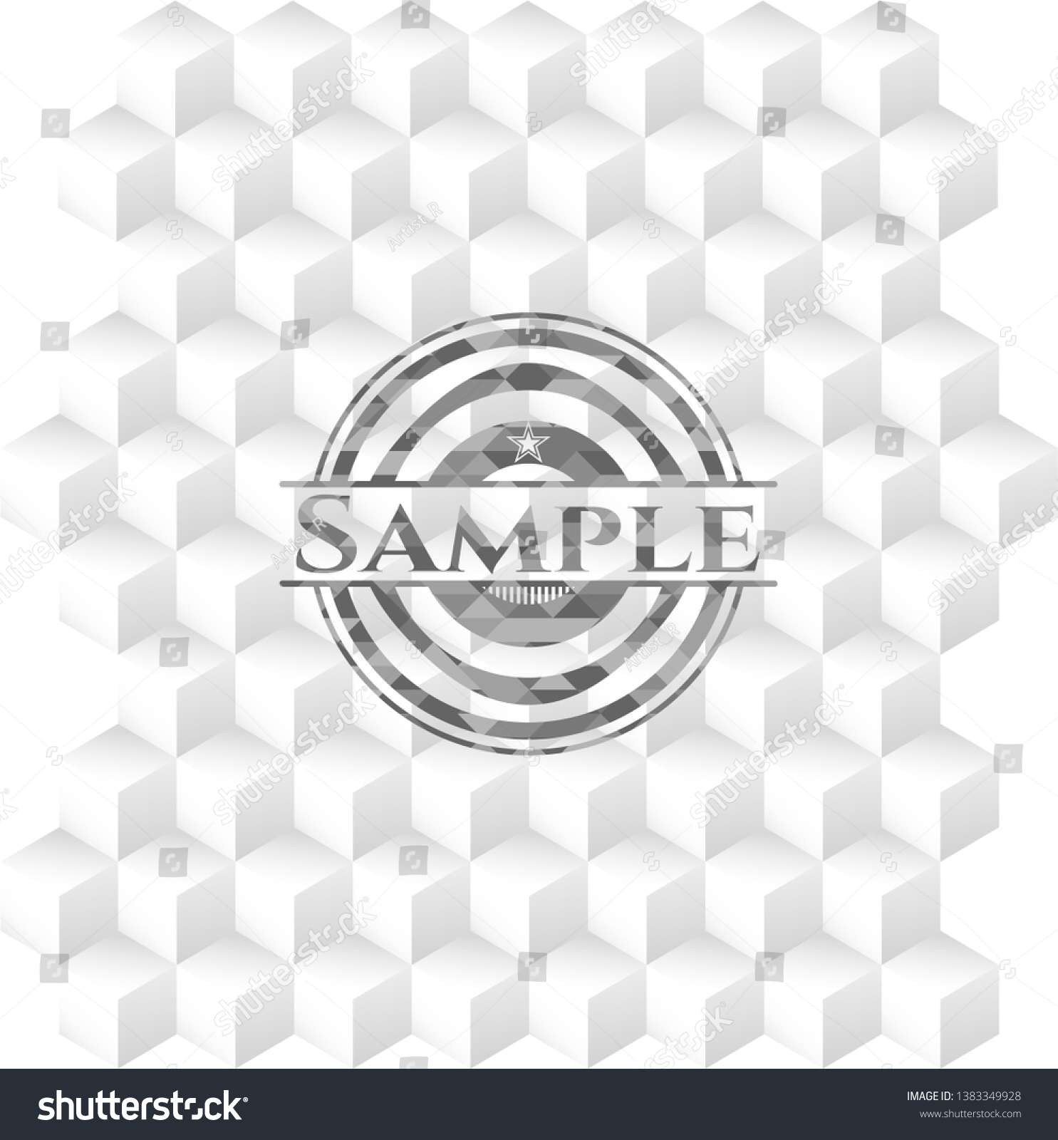 Sample Grey Badge Geometric Cube White Stock Vector (Royalty Free ...