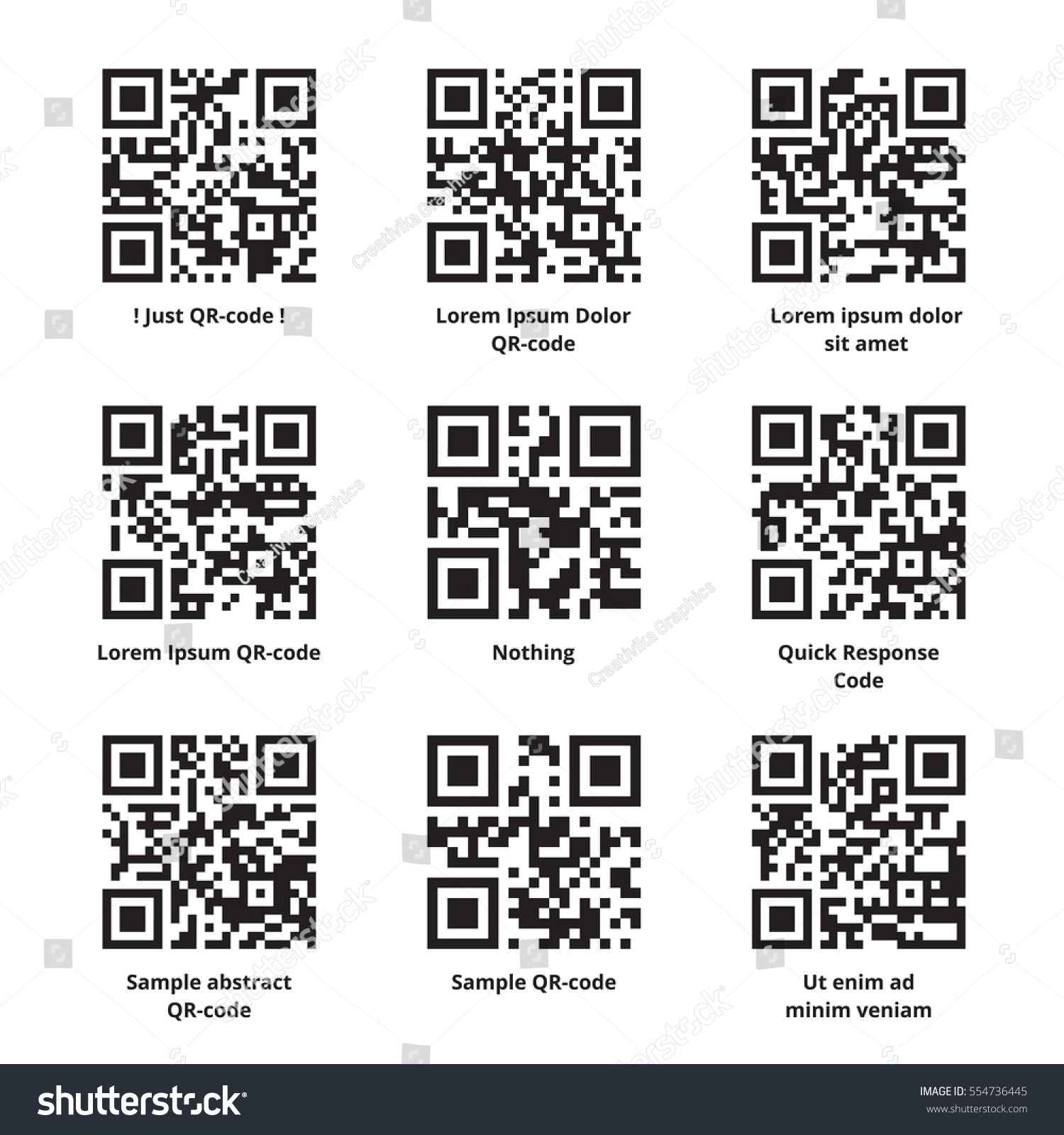 Sample Lorem Ipsum Qr Code Set: vector de stock (libre de regalías ...