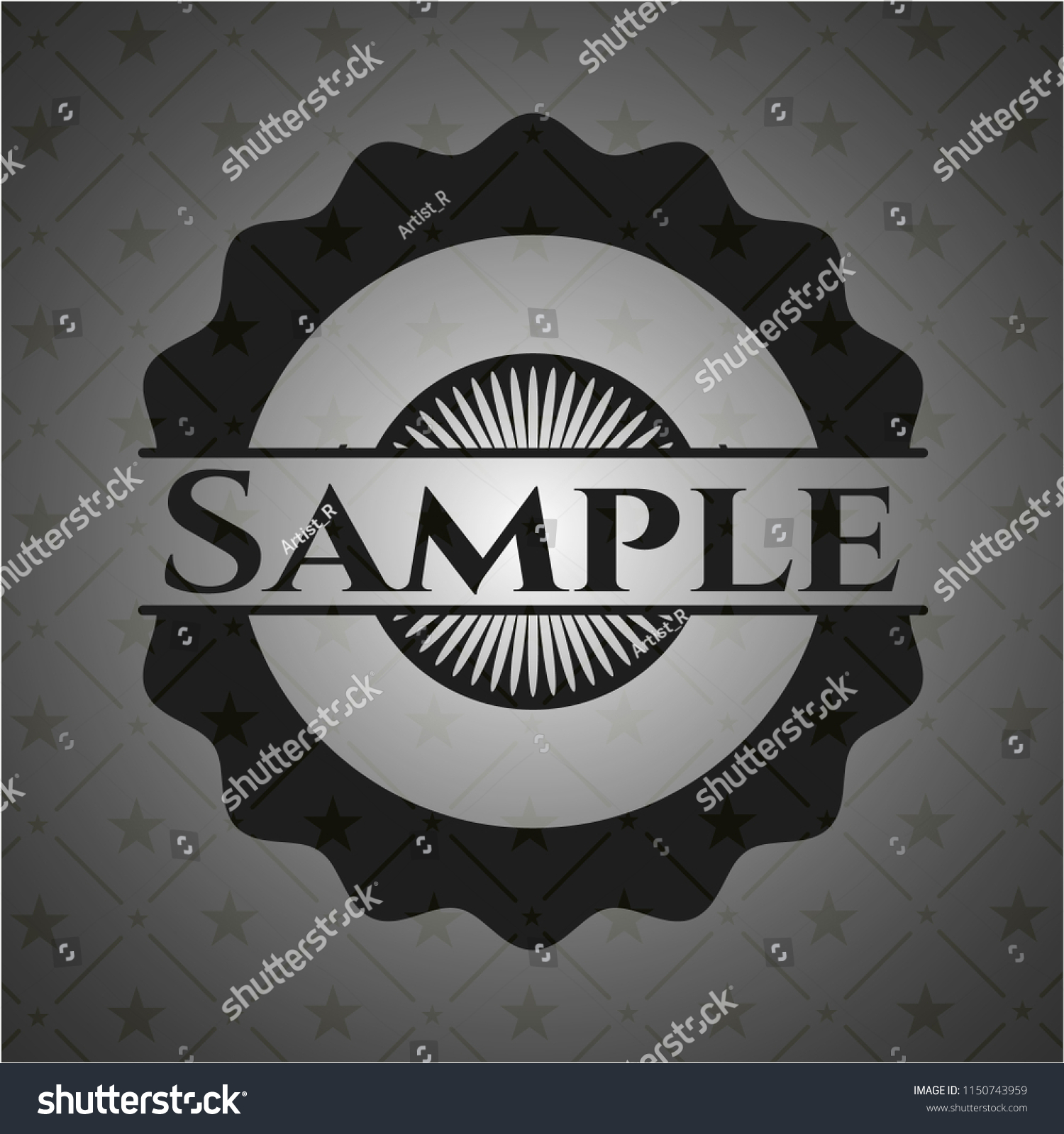 Sample Realistic Dark Emblem Stock Vector (Royalty Free) 1150743959