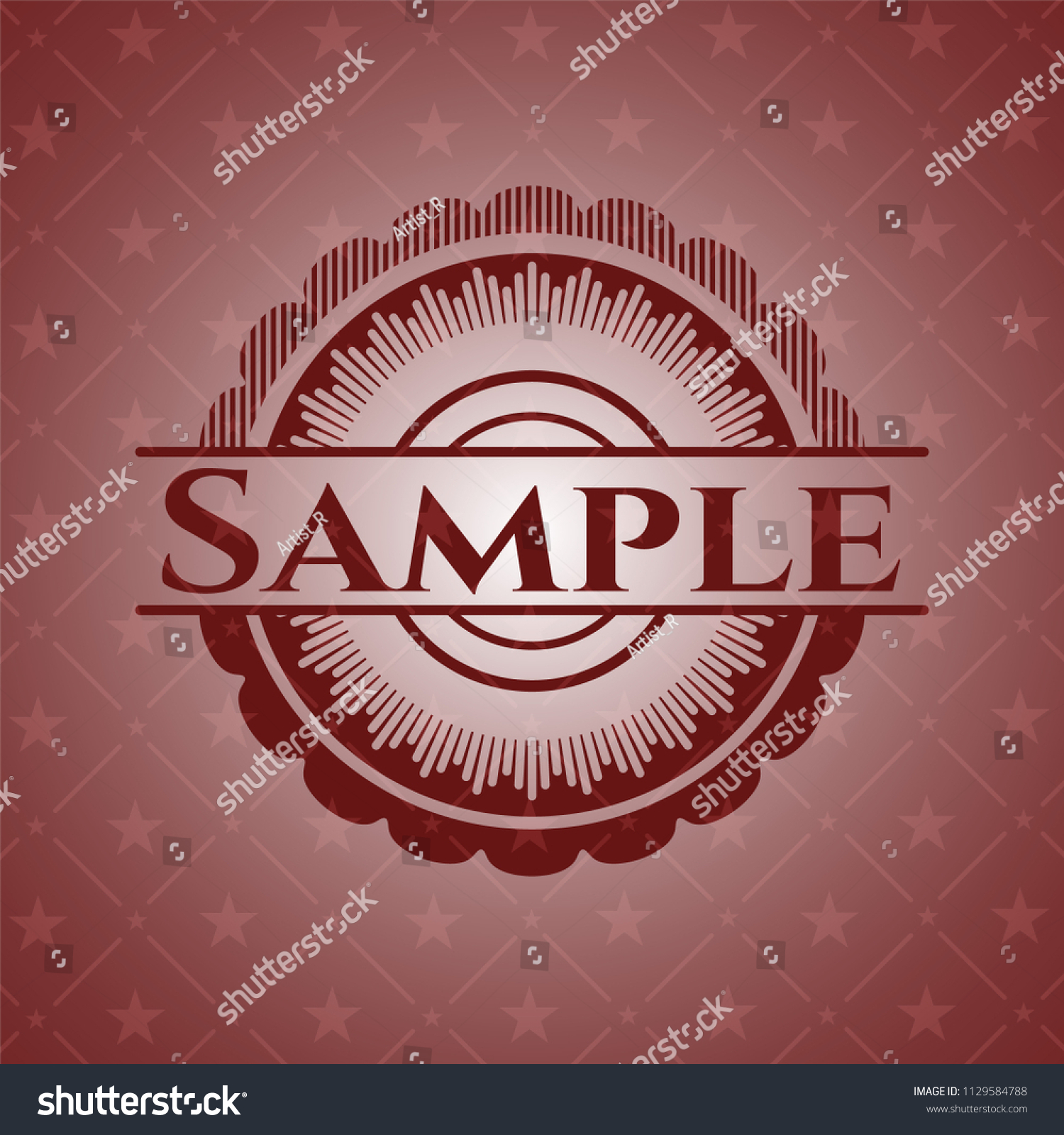 Sample Vintage Red Emblem Stock Vector (Royalty Free) 1129584788