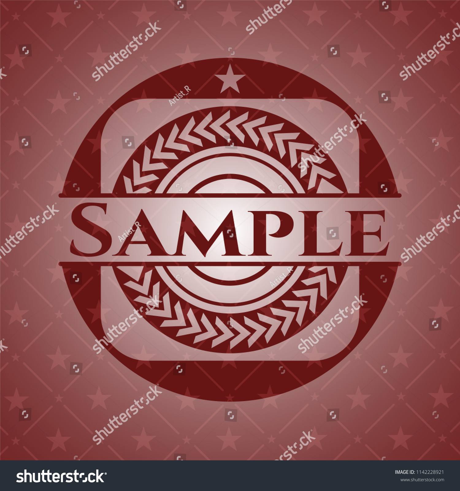 Sample Vintage Red Emblem Stock Vector (Royalty Free) 1142228921 ...
