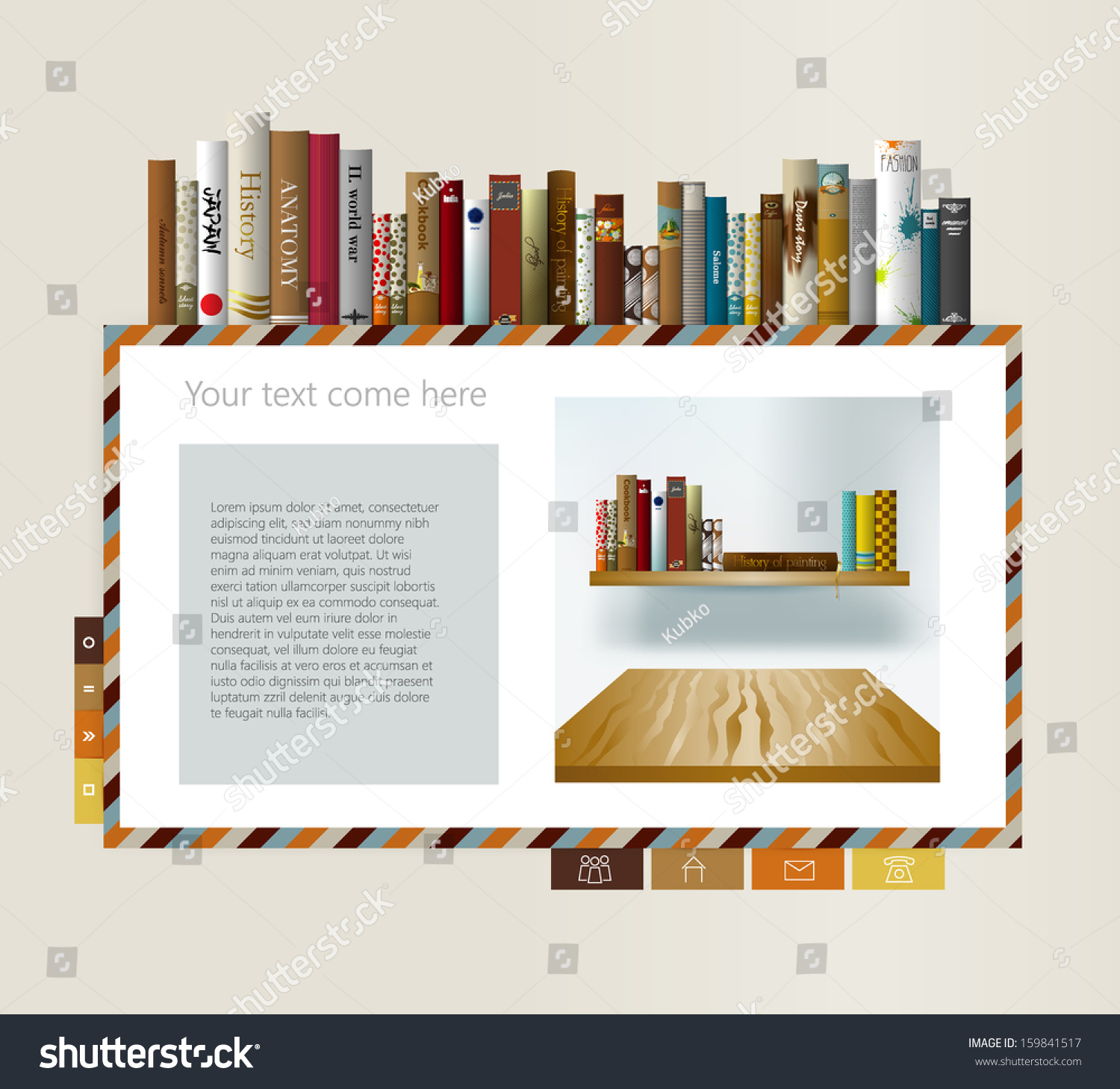 Sample Web Page Bookstore Page Vector Stock Vector (Royalty Free) 159841517
