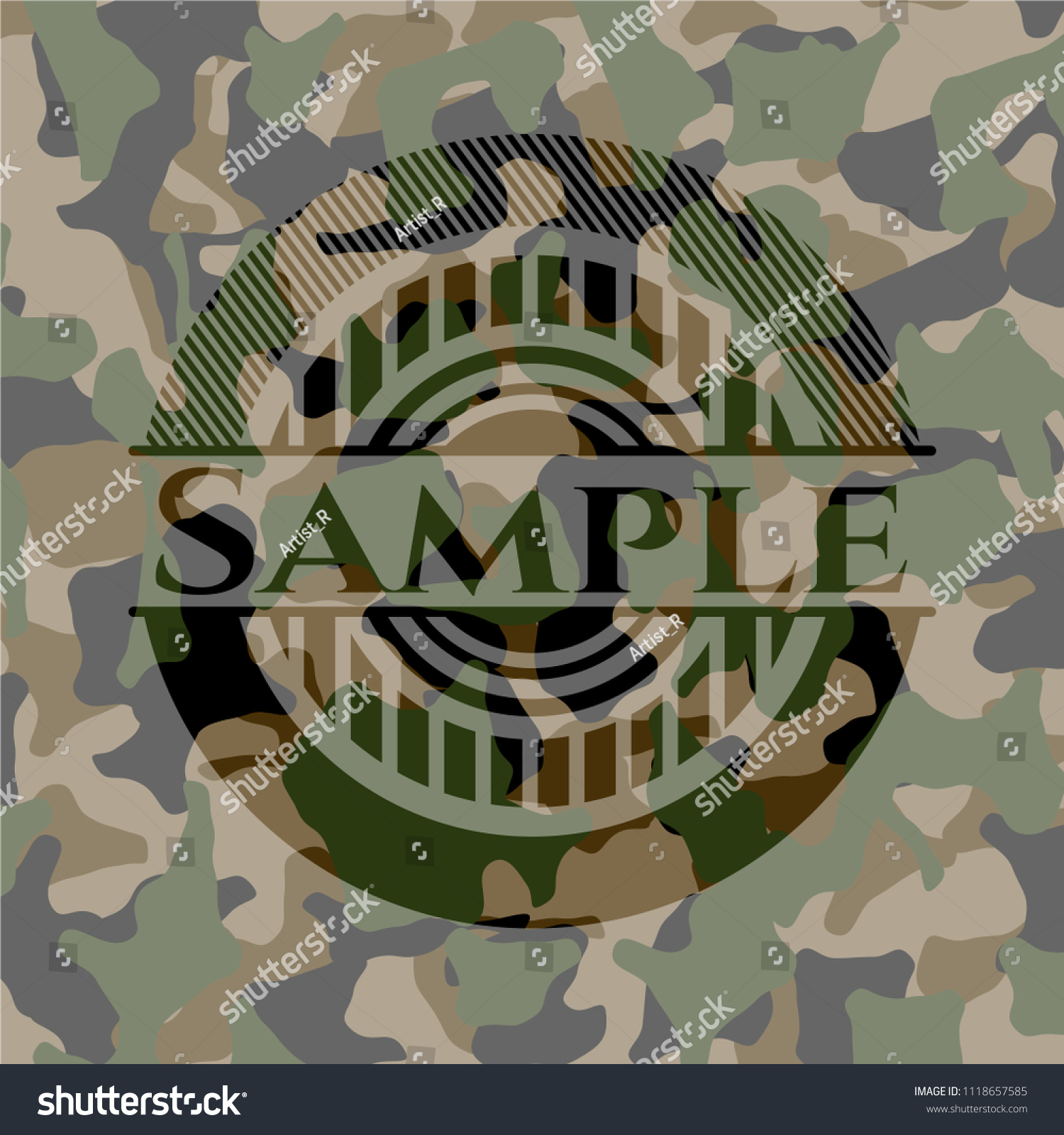 Sample Written On Camouflage Texture Stock Vector (Royalty Free ...
