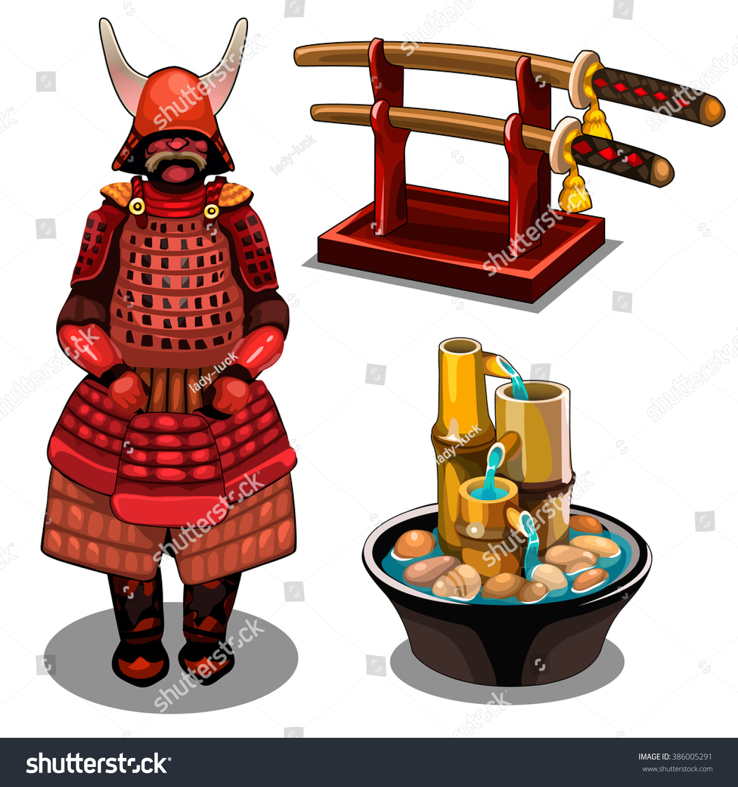 Samurai Armor Sword Vector Illustration Stock Vector (Royalty Free ...