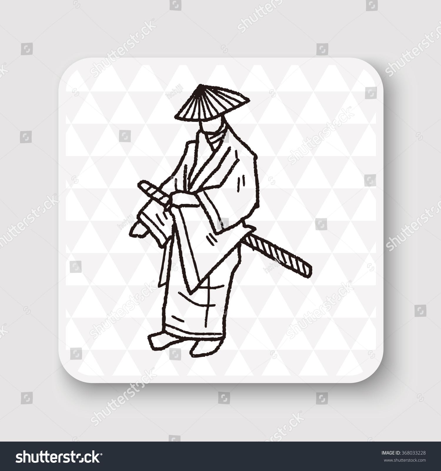 Samurai Doodle Stock Vector (Royalty Free) 368033228 | Shutterstock