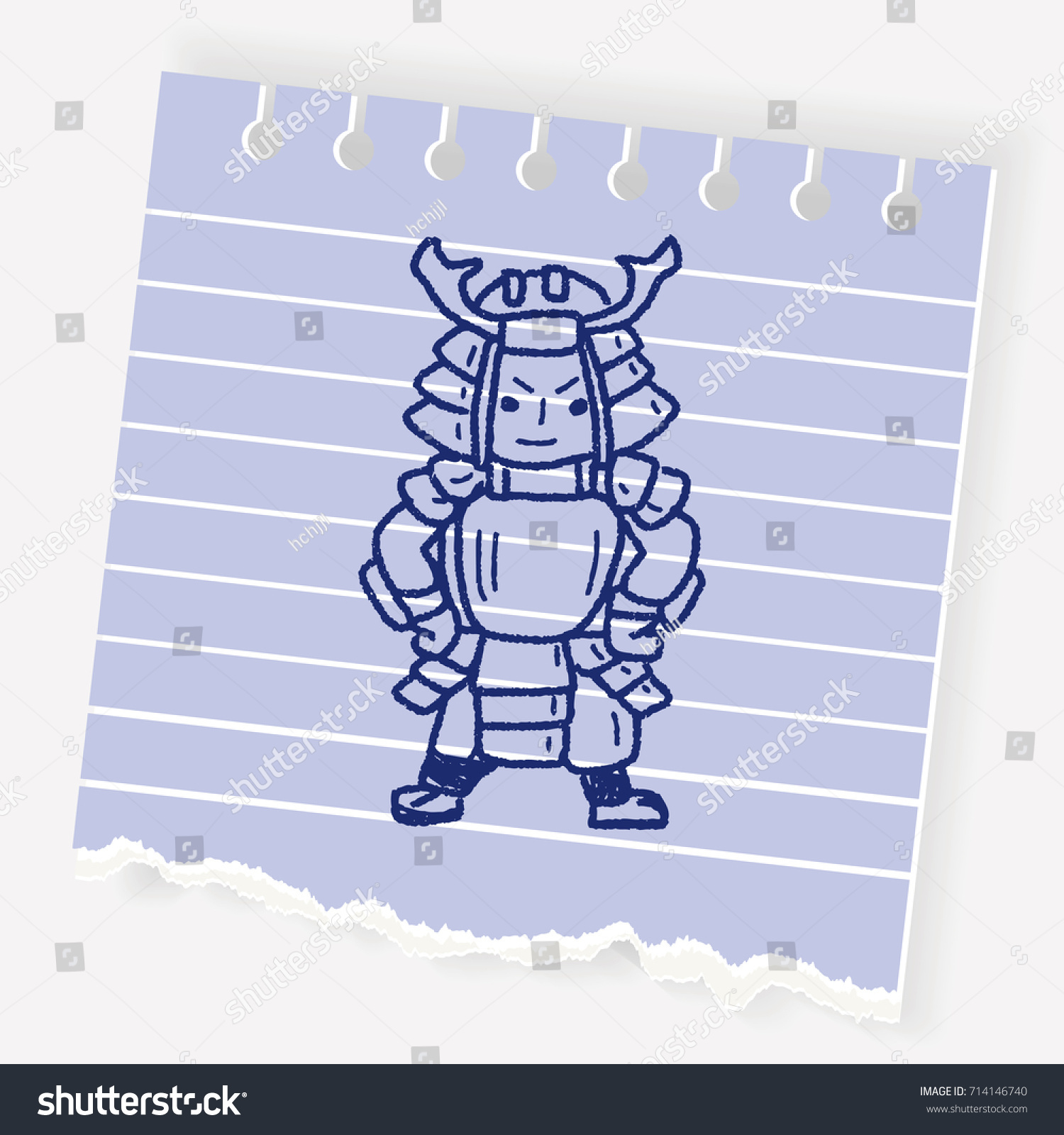 Samurai Doodle Stock Vector (Royalty Free) 714146740 | Shutterstock