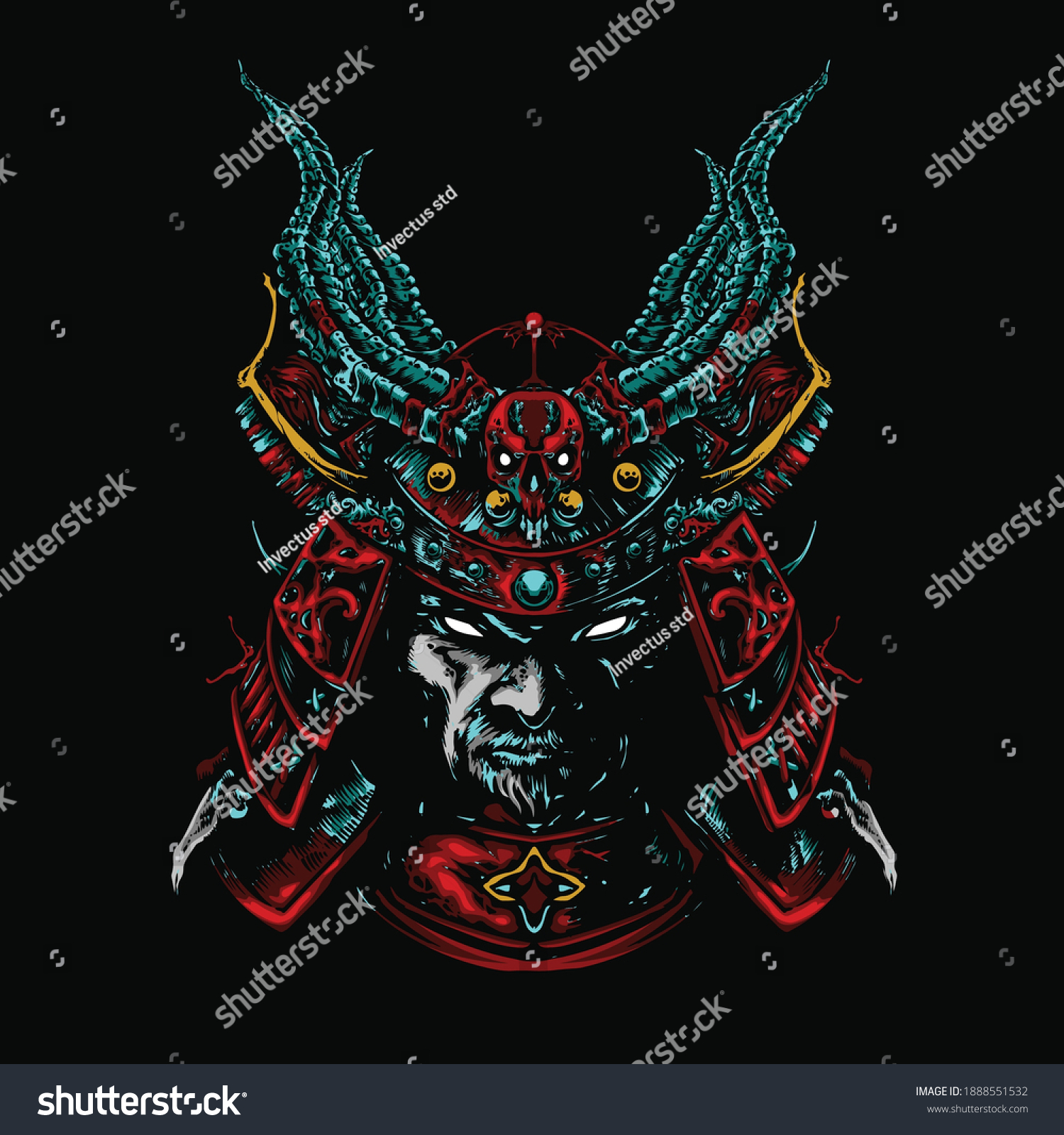 Samurai Face Logo Vector Illustration Stock Vector (Royalty Free ...